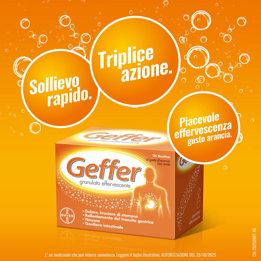 Geffer Antiacido contro Bruciore di Stomaco Nausea e Gonfiore Bustine ...