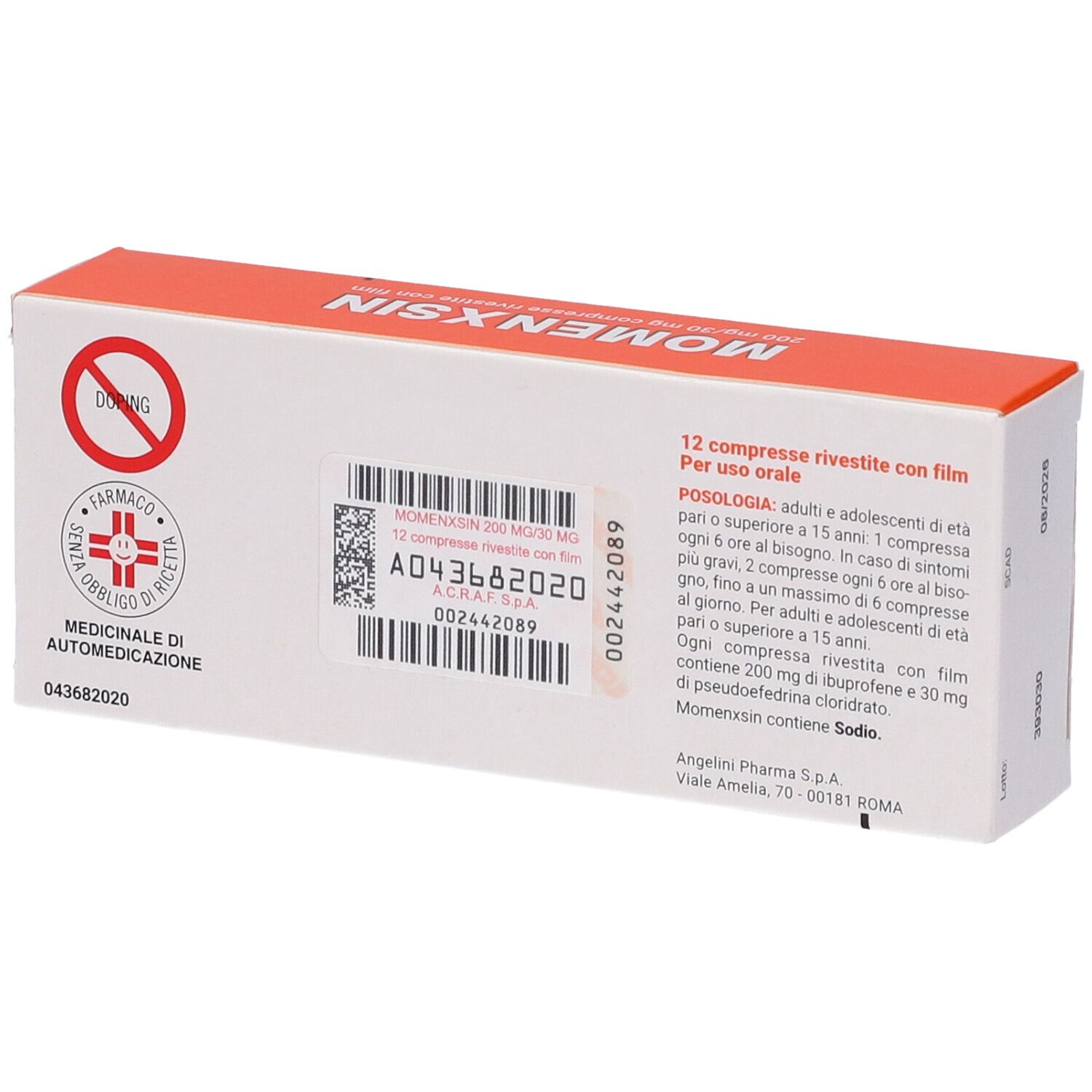 MOMENXSIN 200 mg/30 mg compresse rivestite 12 pz | Redcare