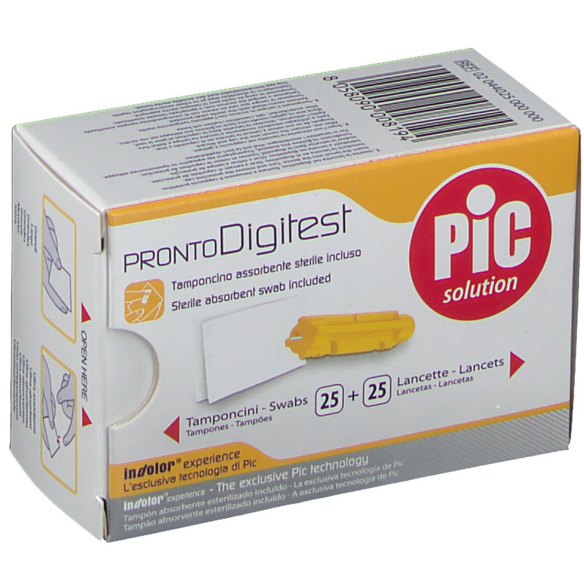 Pic Solution Pronto Digitest 25 Tamponcini + 25 Lancette 30G 25 pz ...