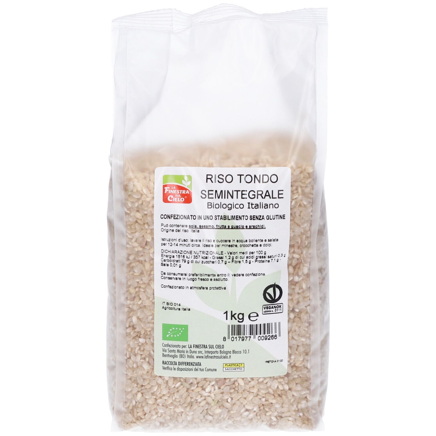 Fsc Riso Semintegrale Tondo Bio 1000 g - Redcare