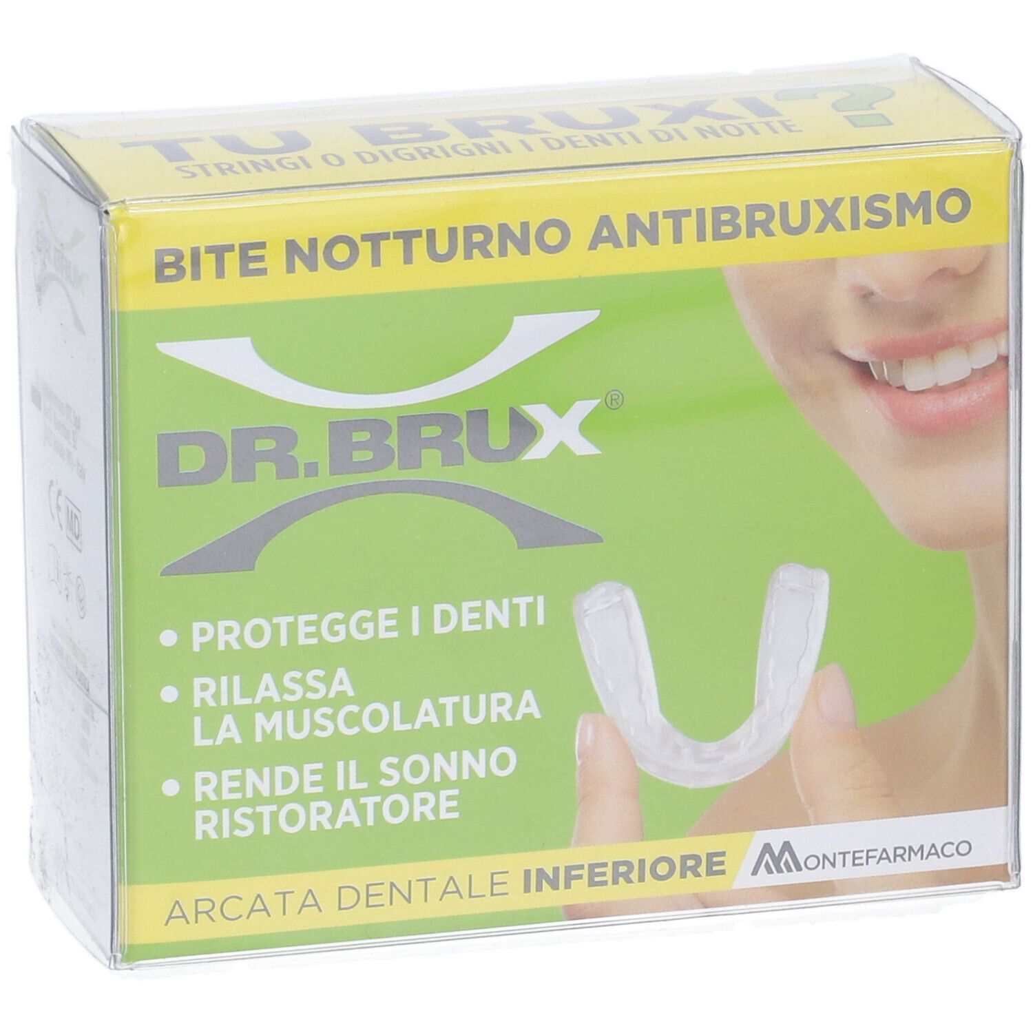 DR. BRUX® Bite Notturno Antibruxismo Arcata Dentale Inferiore 1 pz ...