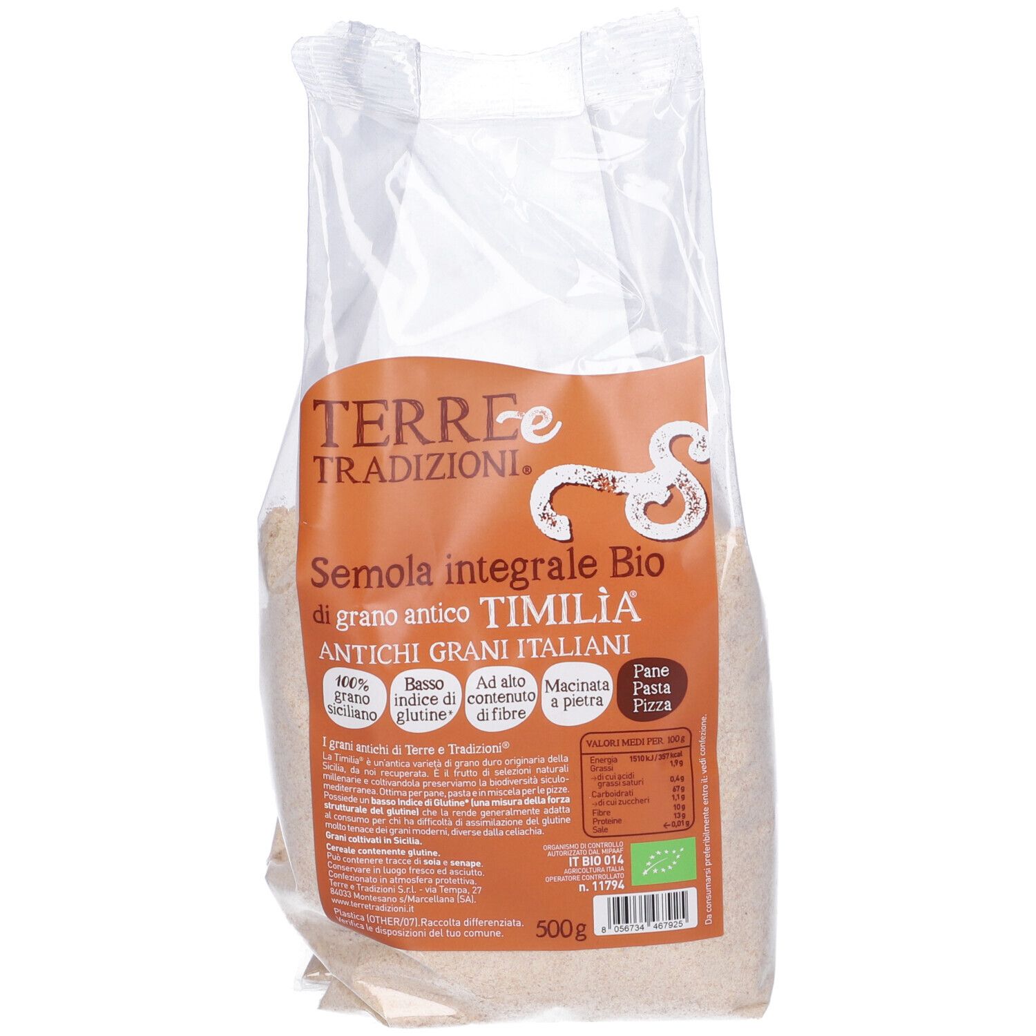 Terre E Tradizioni Farina Integrale Di Timilia Bio 500G 500 g - Redcare