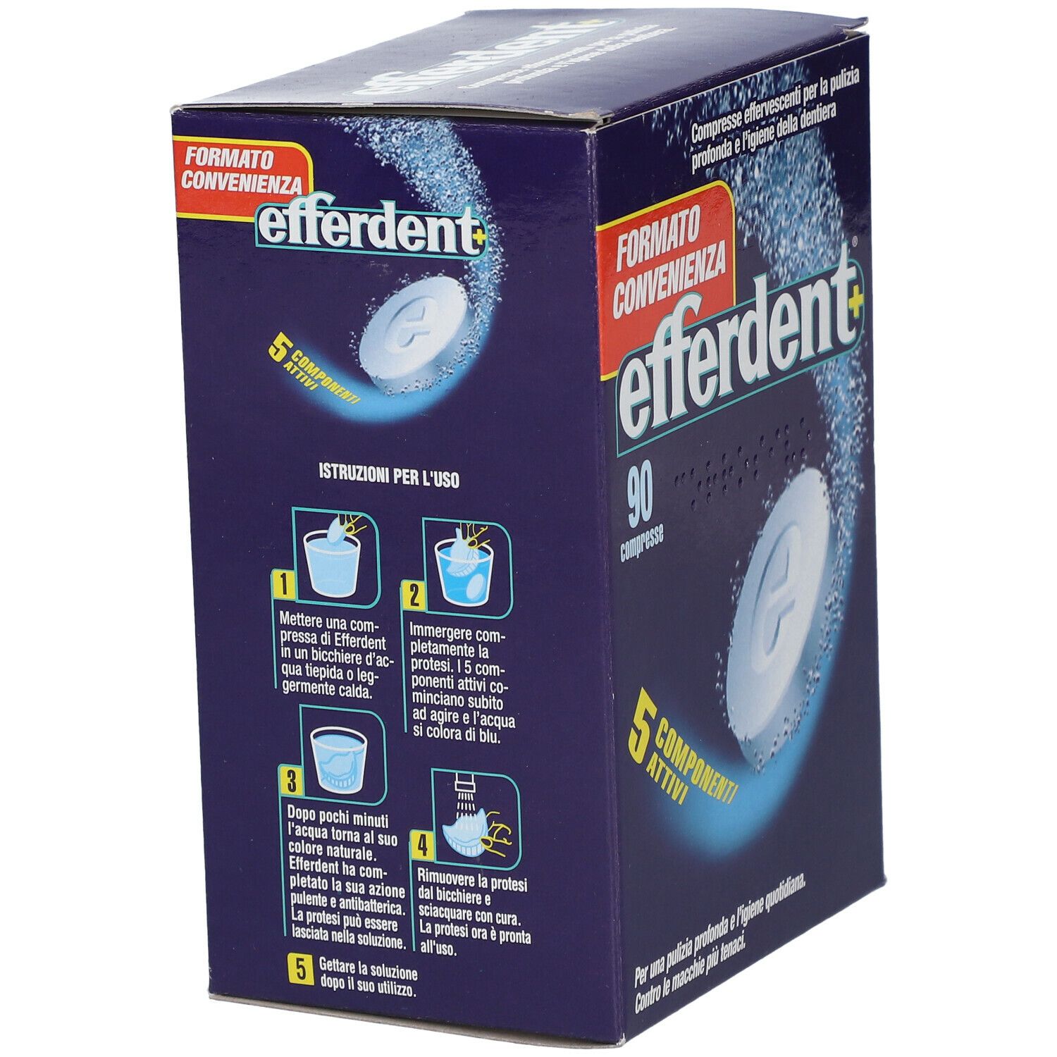 Efferdent®+ 90 Compresse Effervescenti Pulizia Dentiere 90 pz | Redcare