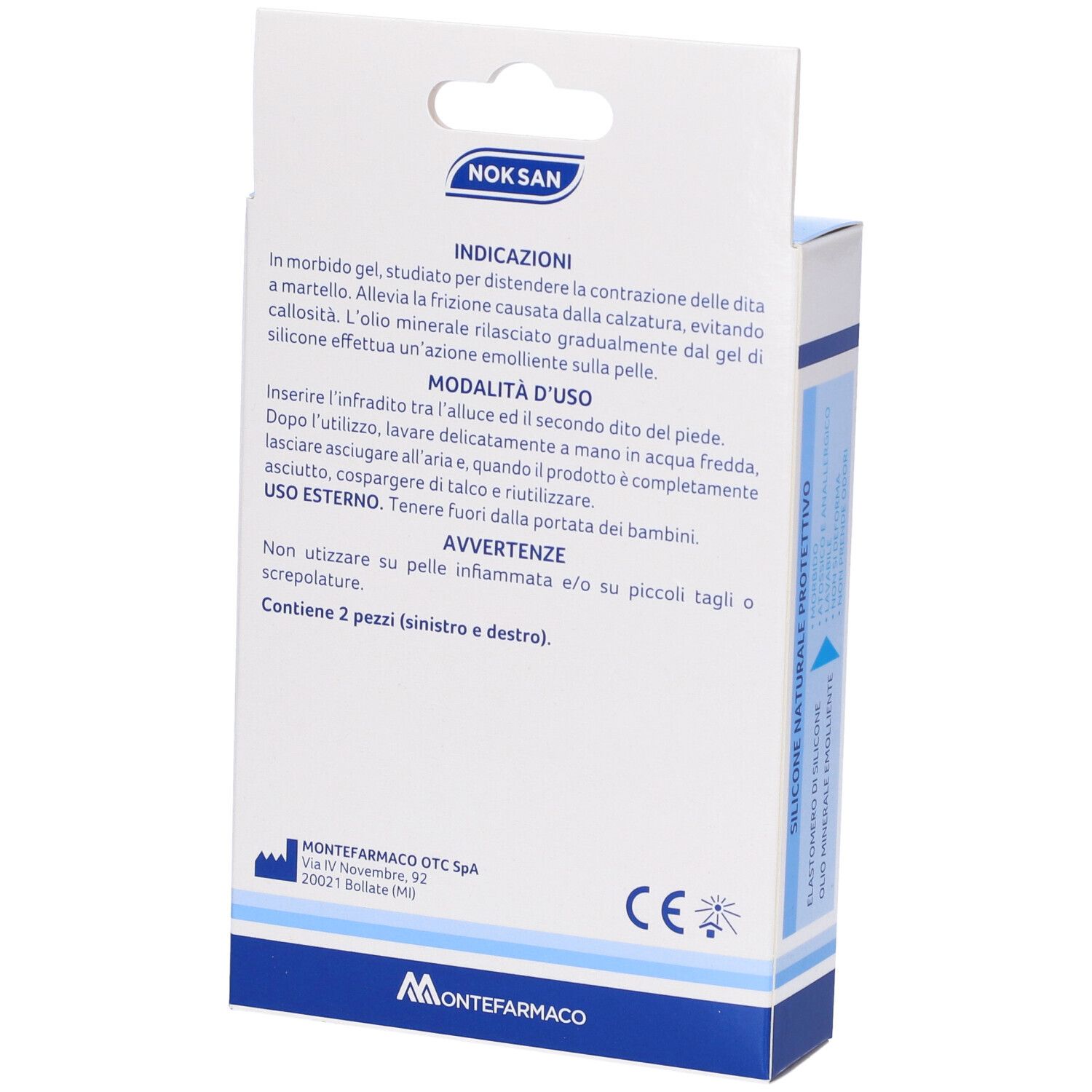 Nok San Cuscinetto Dita A Martello Con Infradito In Gel Naturale Di ...