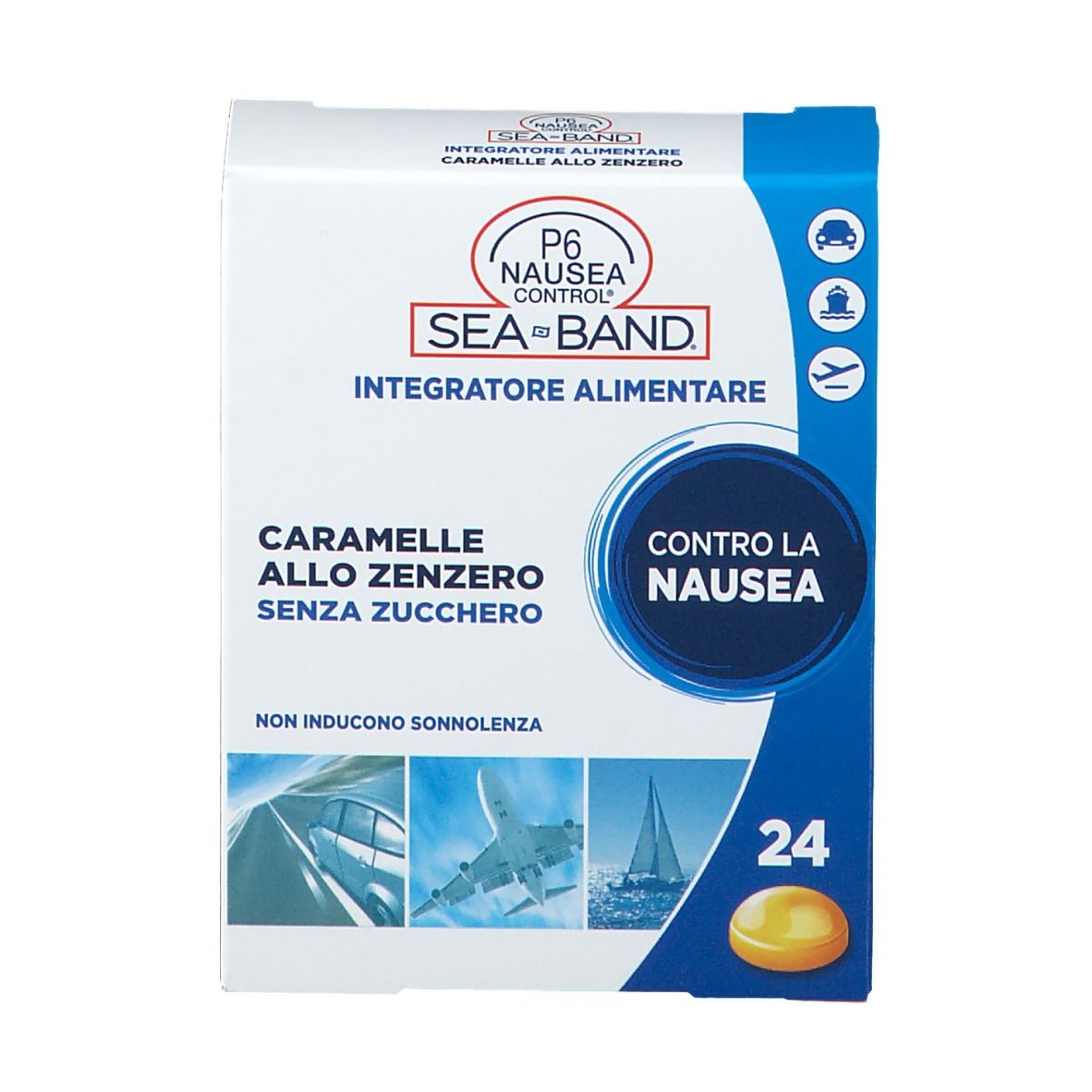 P6 NAUSEA CONTROL SEA BAND Caramelle allo zenzero 24 pz | Redcare