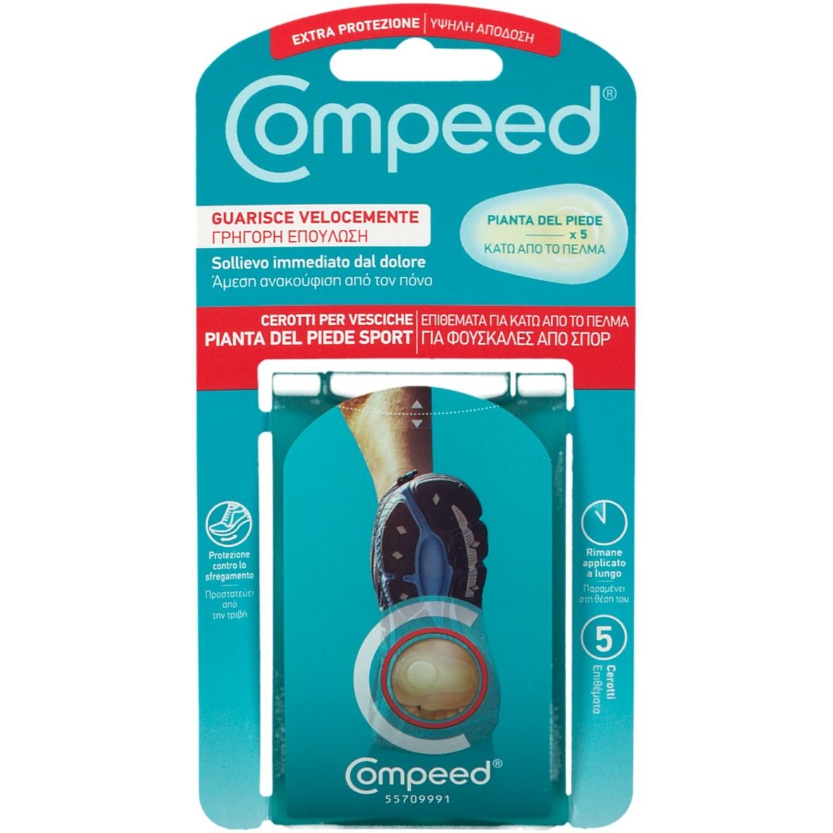 Compeed® Cerotti per Vesciche Pianta del Piede Sport 5 pz | Redcare