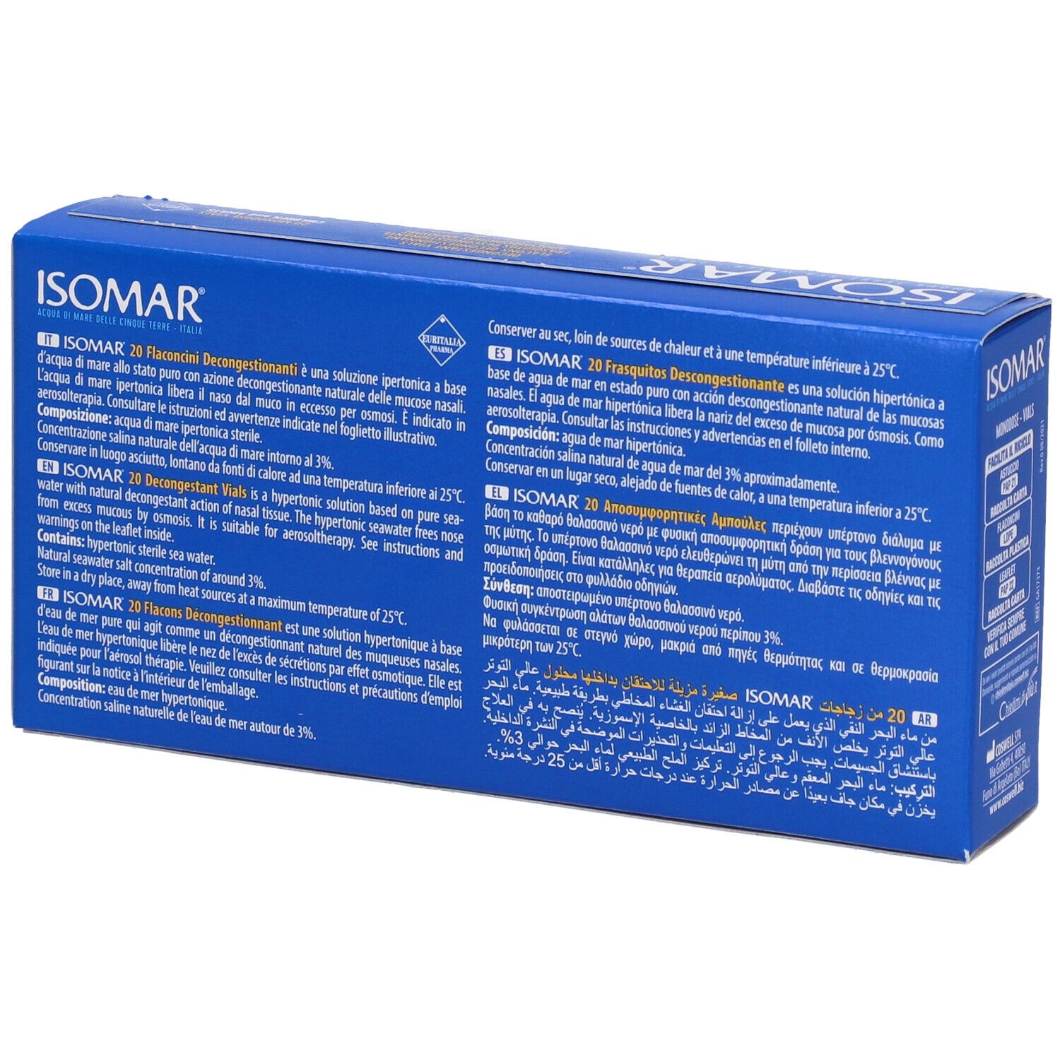 ISOMAR® Acqua di Mare delle Cinque Terre Flaconcini decongestionanti ...