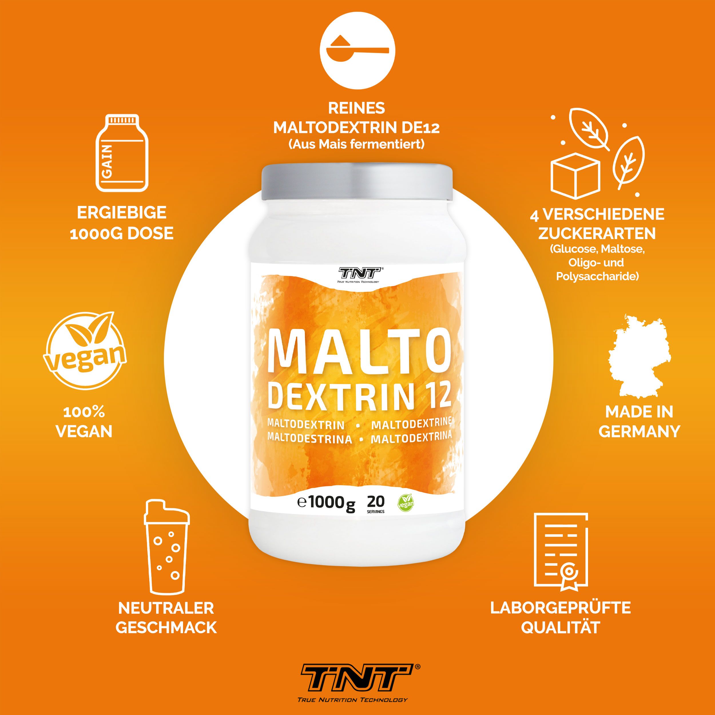 TNT Maltodextrin DE12 - Kohlenhydratpulver zur Energieanreicherung 1 kg - SHOP APOTHEKE