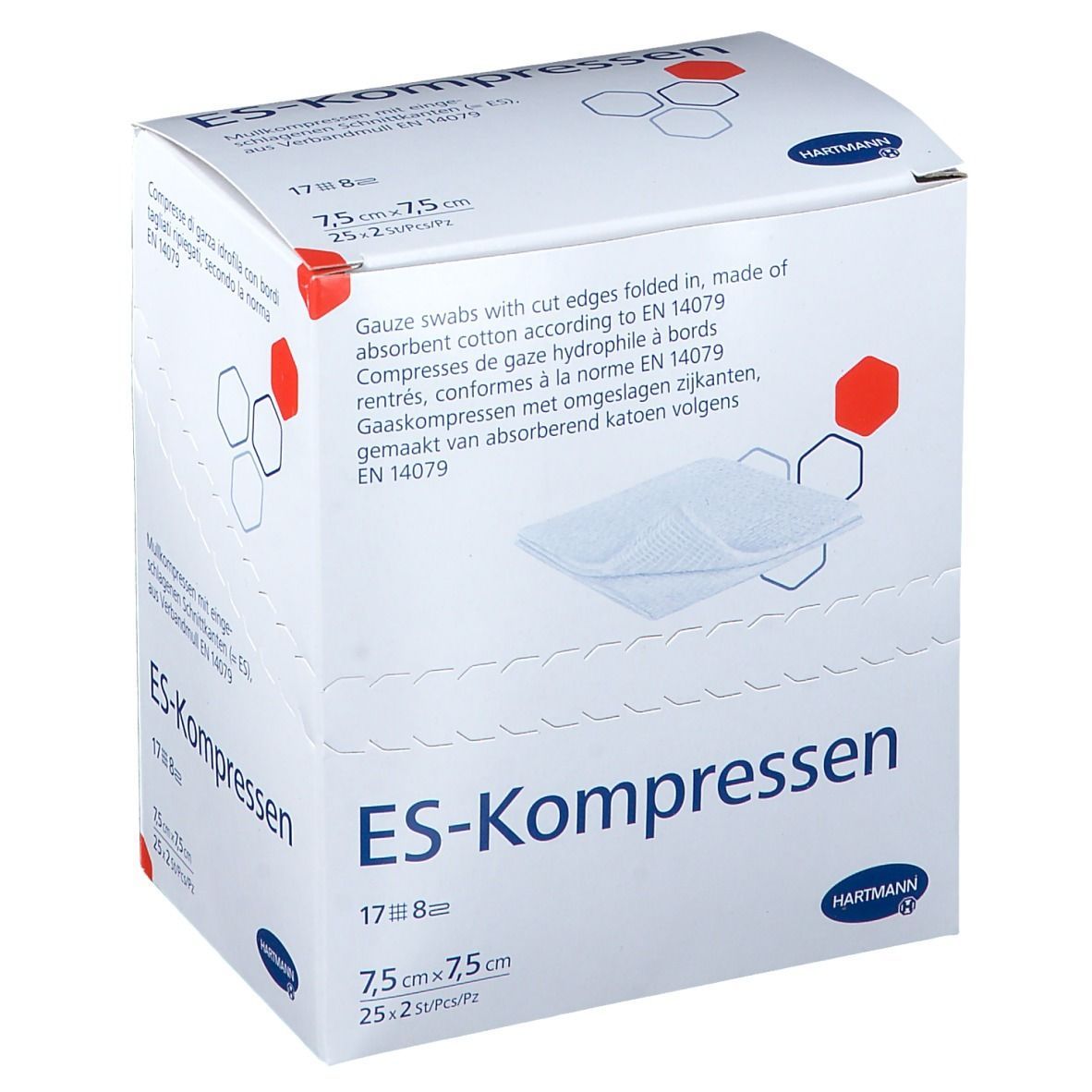 ES-Kompressen steril 8fach 7,5 x 7,5 cm 25x2 St - Shop Apotheke