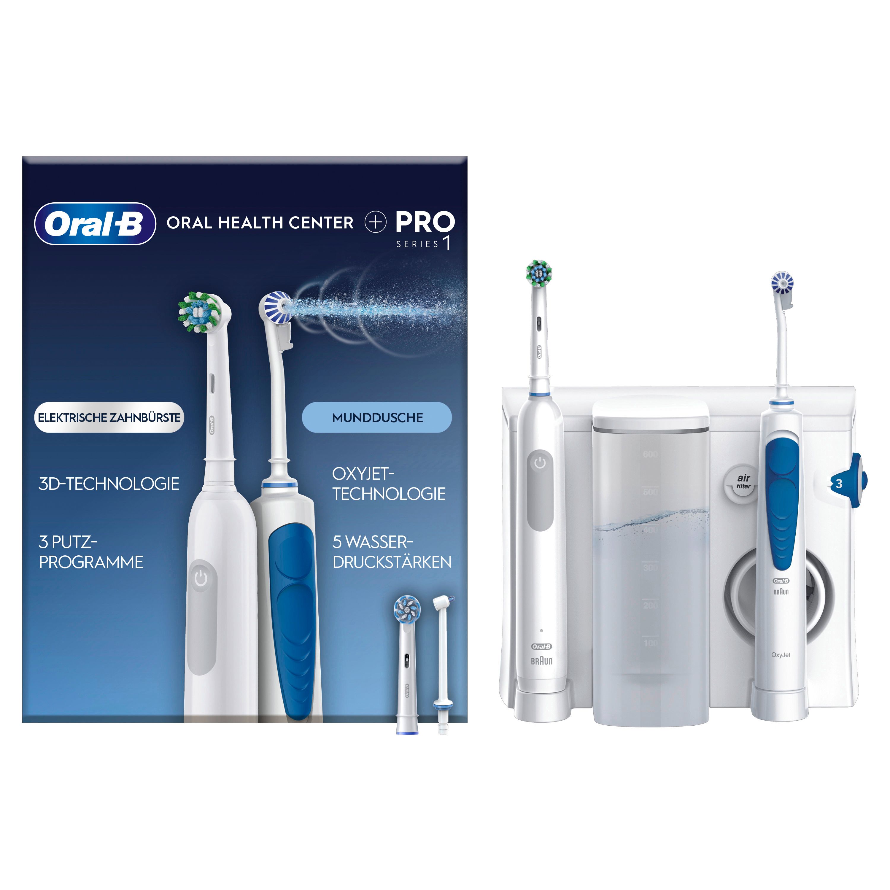 Oral-B Center OxyJet Munddusche + Oral-B Pro 1 Zahnpflege 1 St - Shop ...