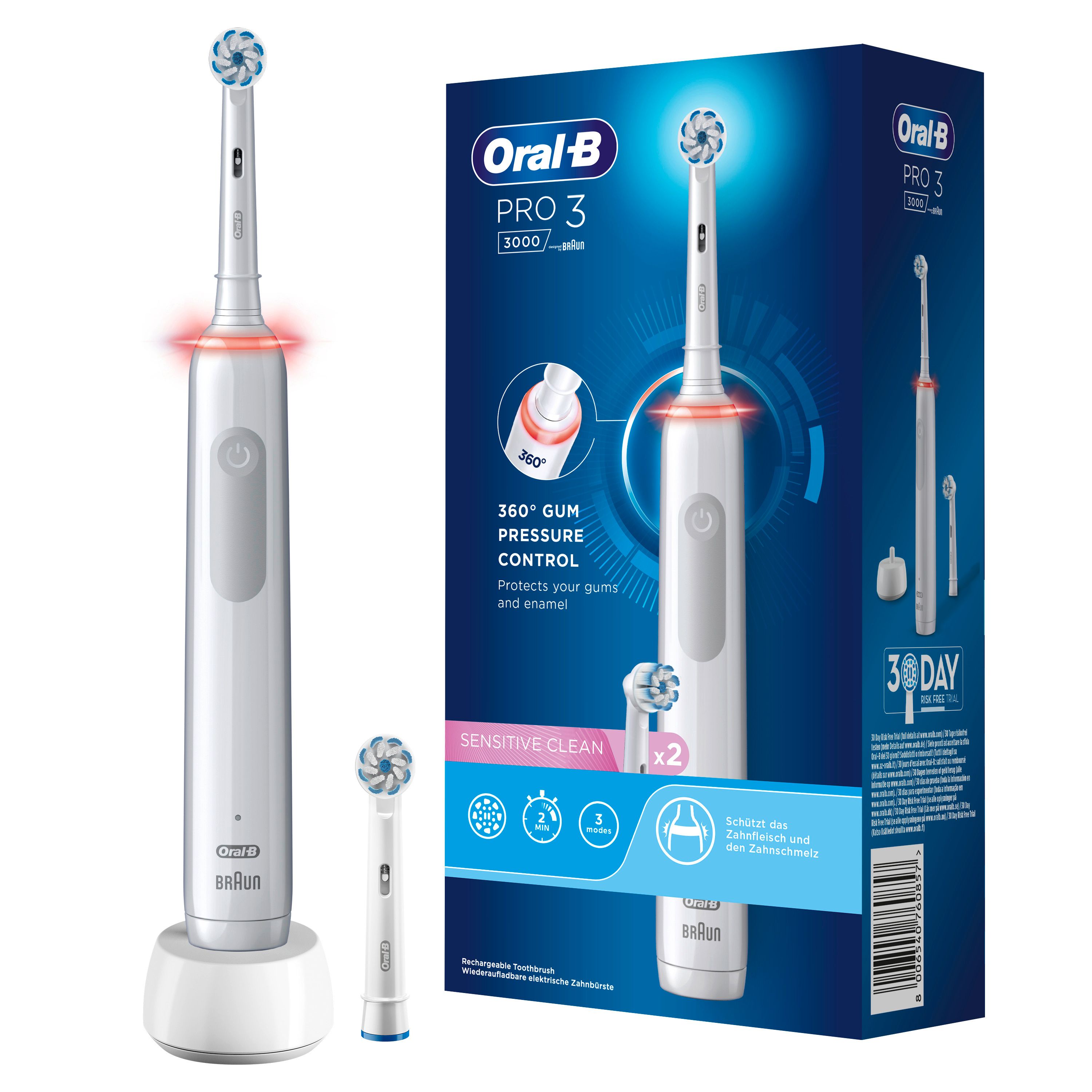 Oral-B - Elektrische Zahnbürste "Pro 3 - Sensitive Clean" in White 1 St ...
