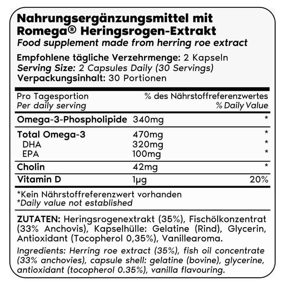 Omega-3 Premium Fischöl (Kaviar) Kapseln von Primal Harvest® 60 St ...