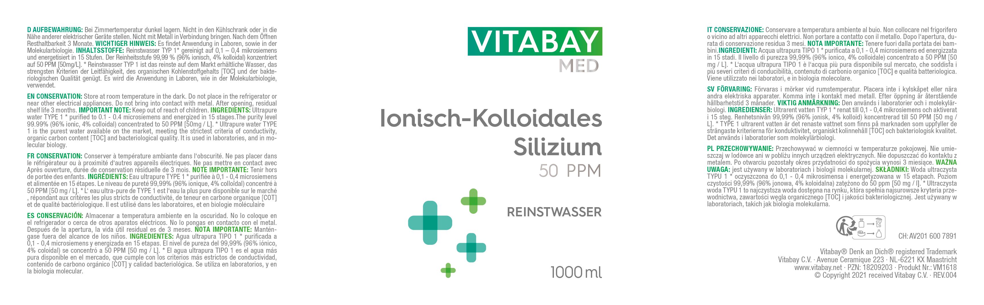 Vitabay Kolloidales Silizium 50 PPM 1000 ml - SHOP APOTHEKE