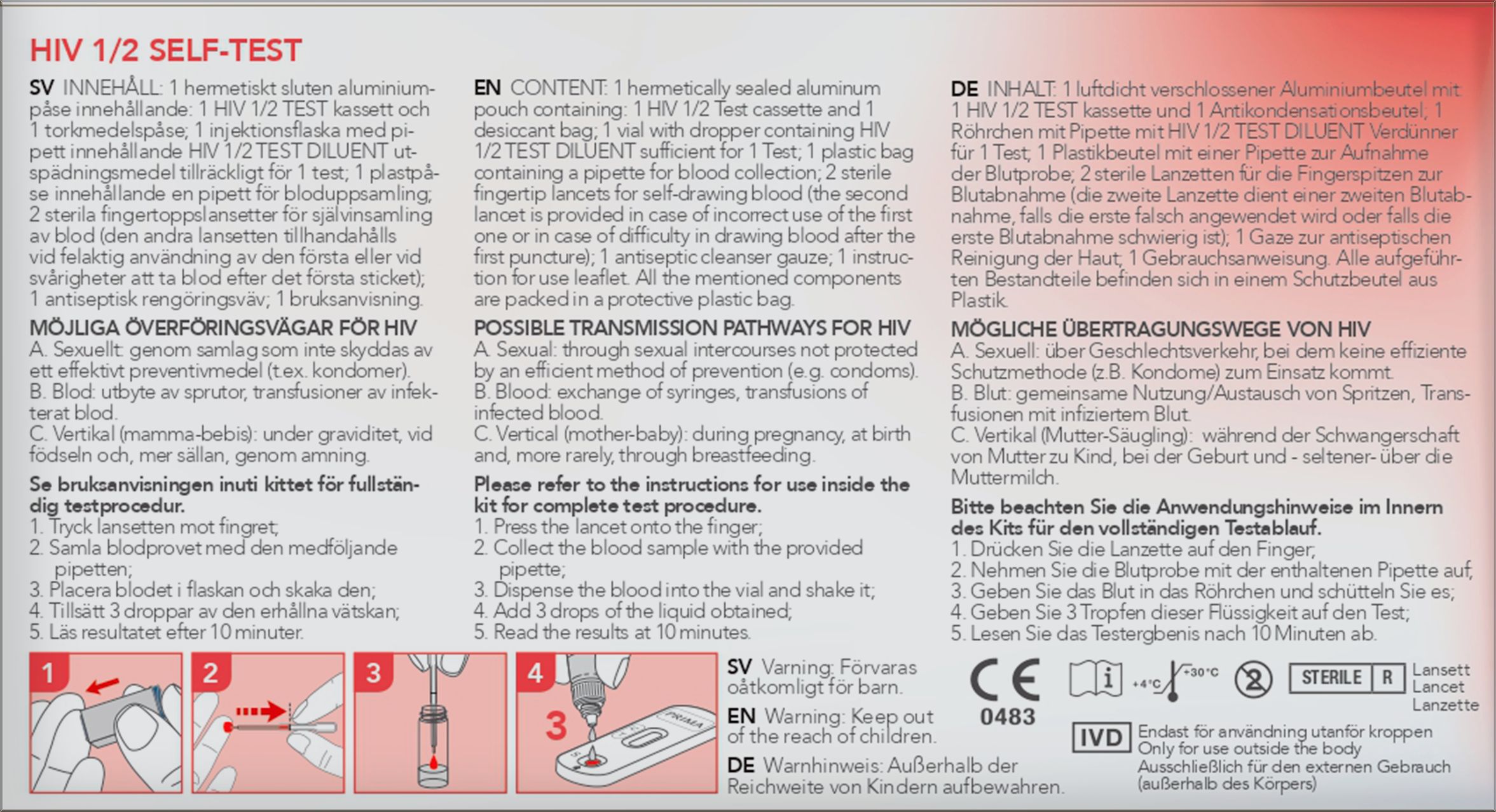 PRIMA LAB HIV 1/2 Self-Test 1 St - Shop Apotheke