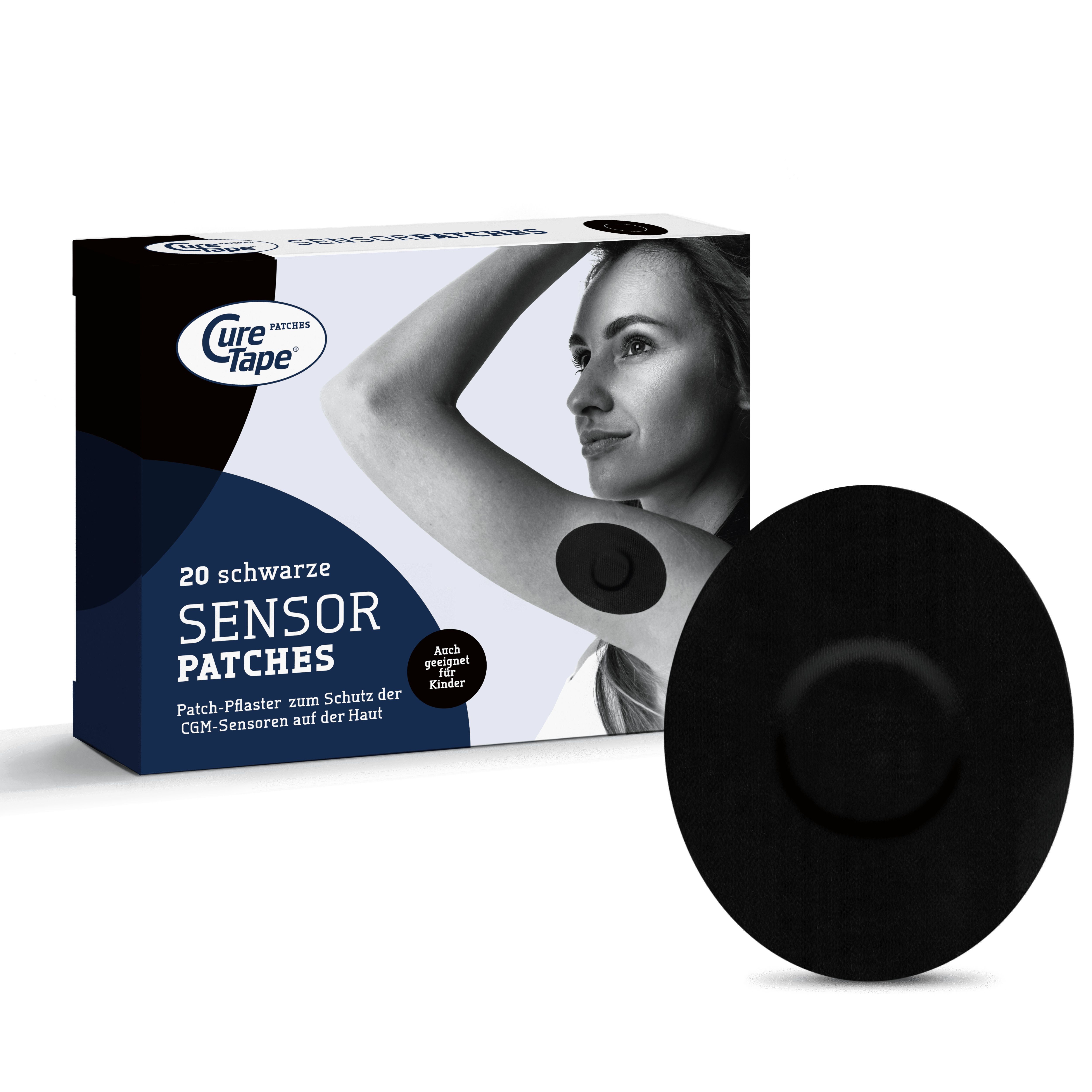 Diabetes-Sensor Fixierpflaster - CureTape® Sensor Patches schwarz 20 St ...