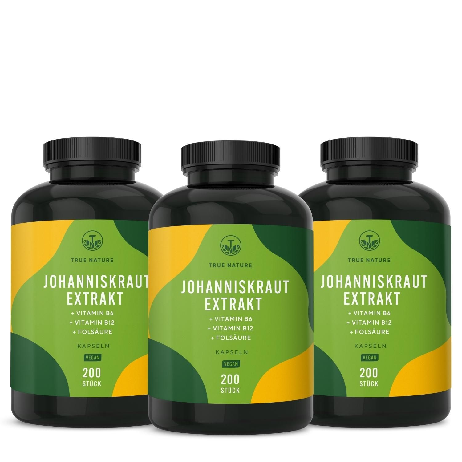 True Nature® Johanniskraut Extrakt Kapseln Mit Vitamin B6 B12
