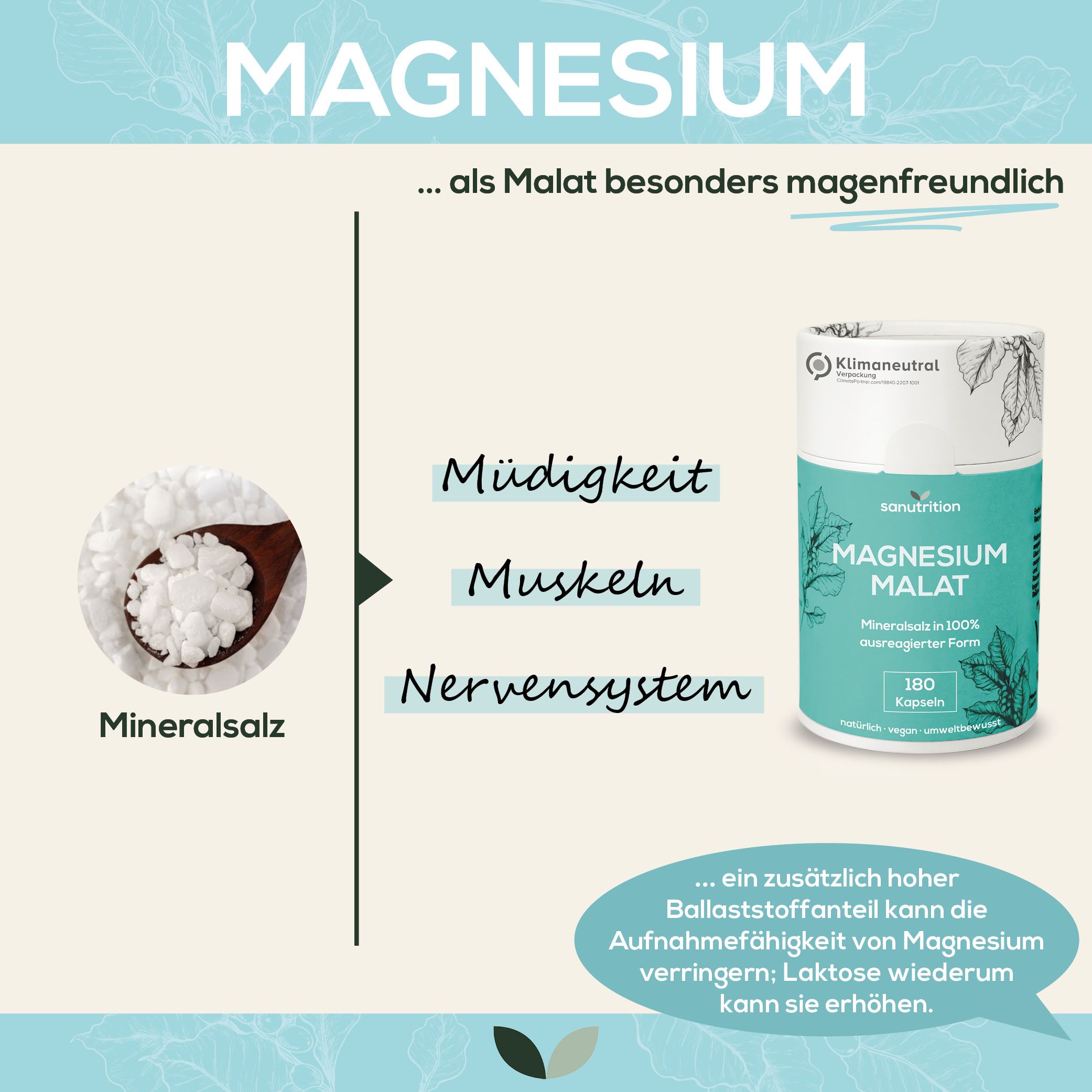 Sanutrition® - Magnesiummalat 800 mg 180 St - Shop Apotheke
