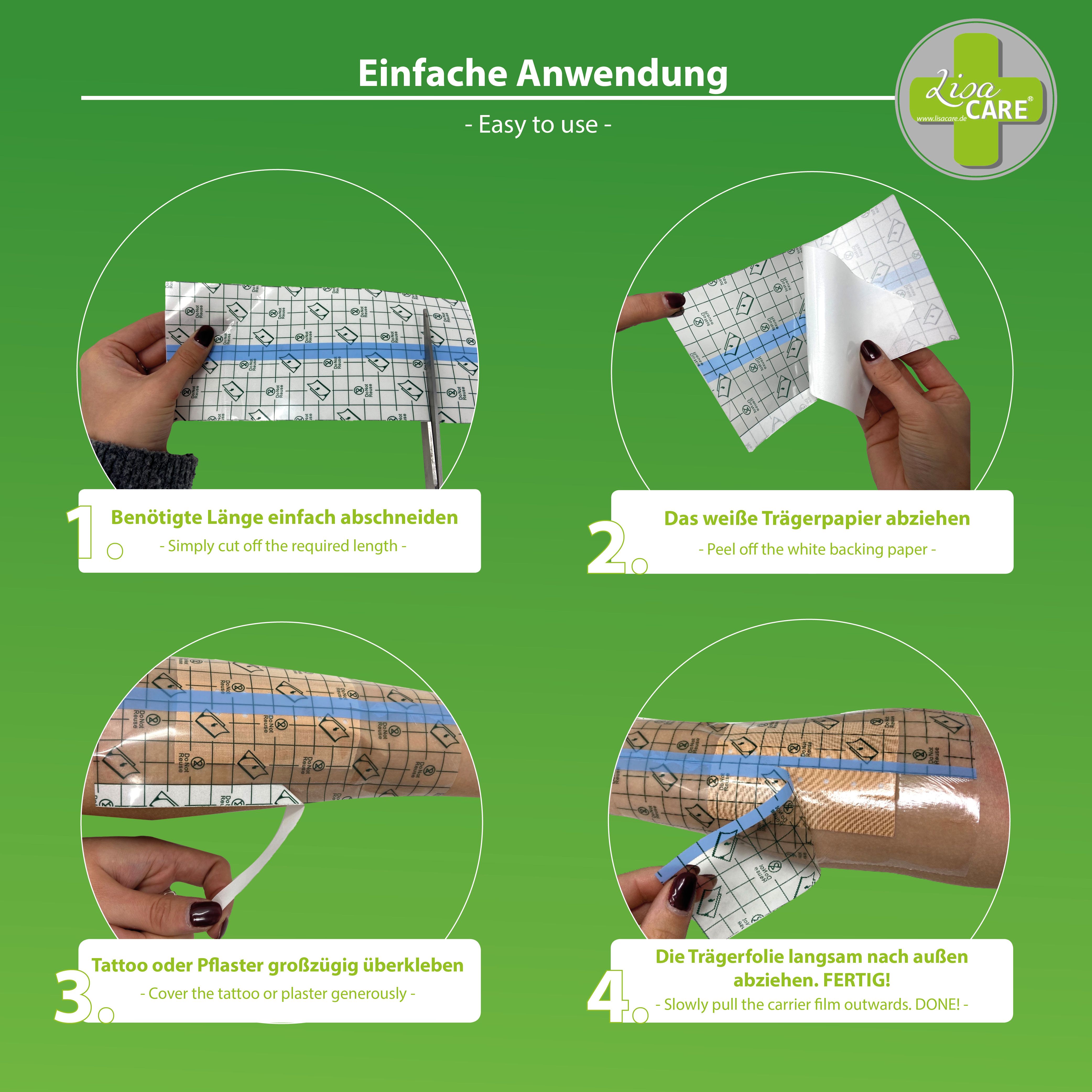 LisaCare wasserfeste Klebepflaster/Folie - 15cm x 10m transparent 1 St ...