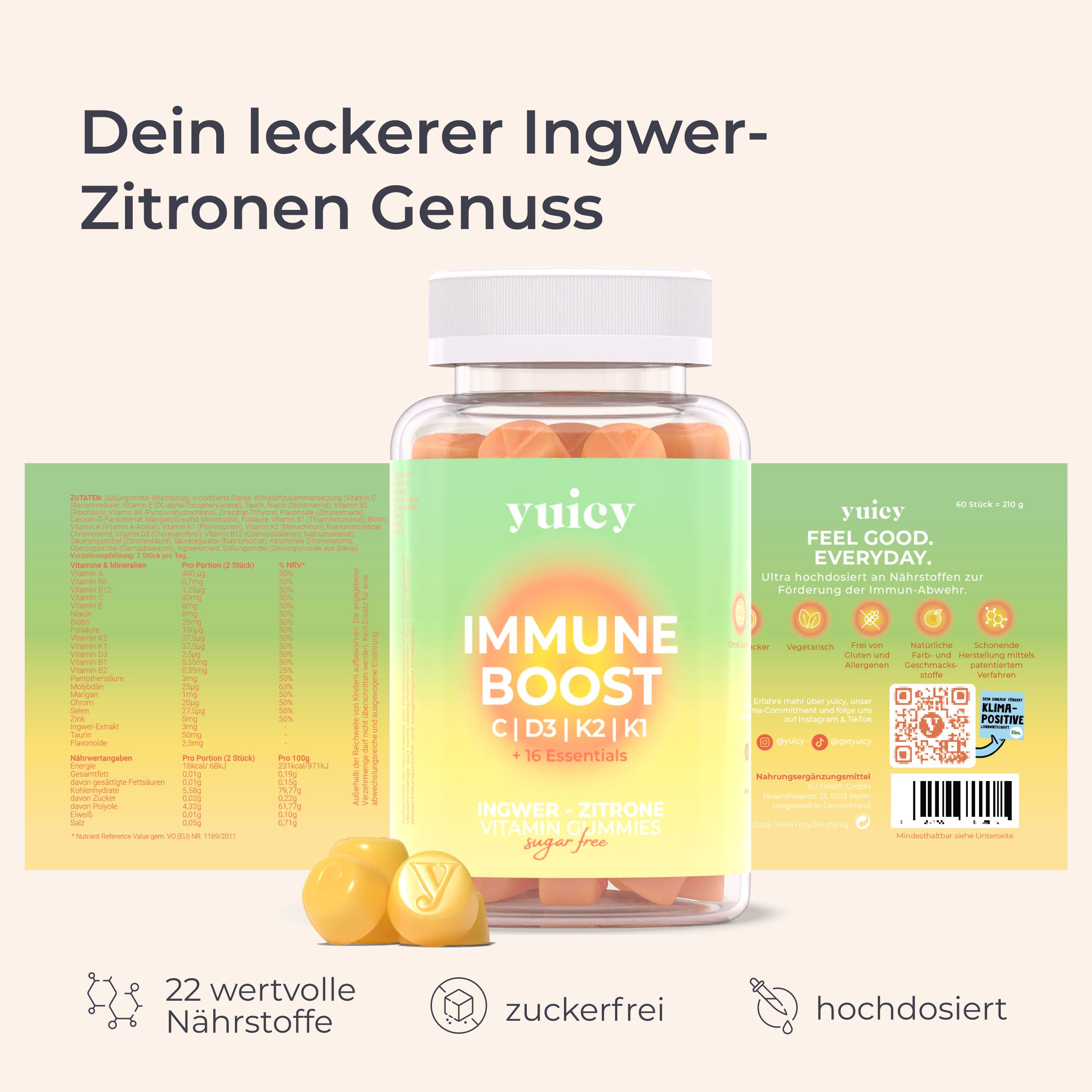 yuicy® Immun - Hochdosierte Formel für das Immunsystem | Gummies 60 St ...