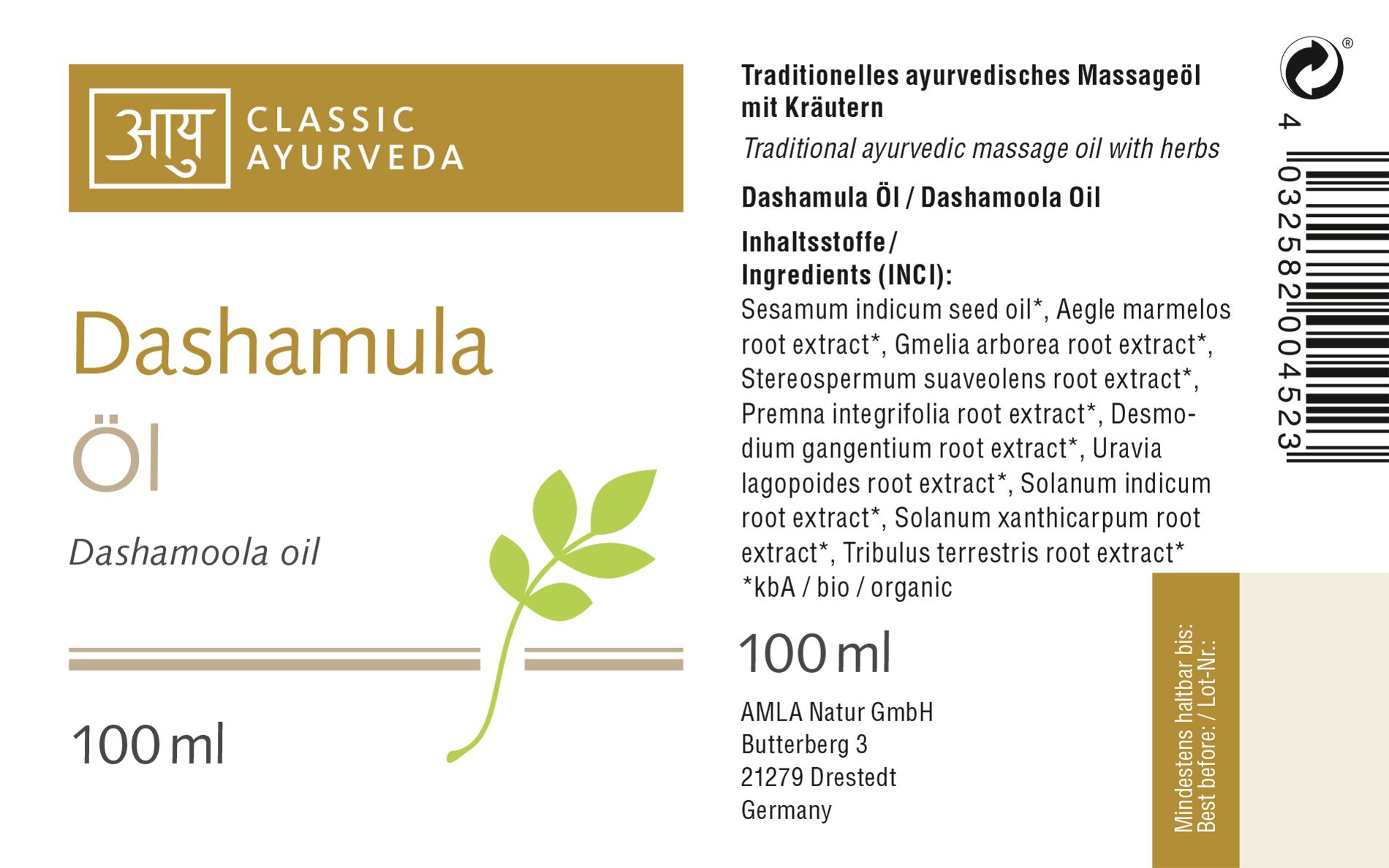 Classic Ayurveda - Dashamula Massageöl 100 ml - Shop Apotheke