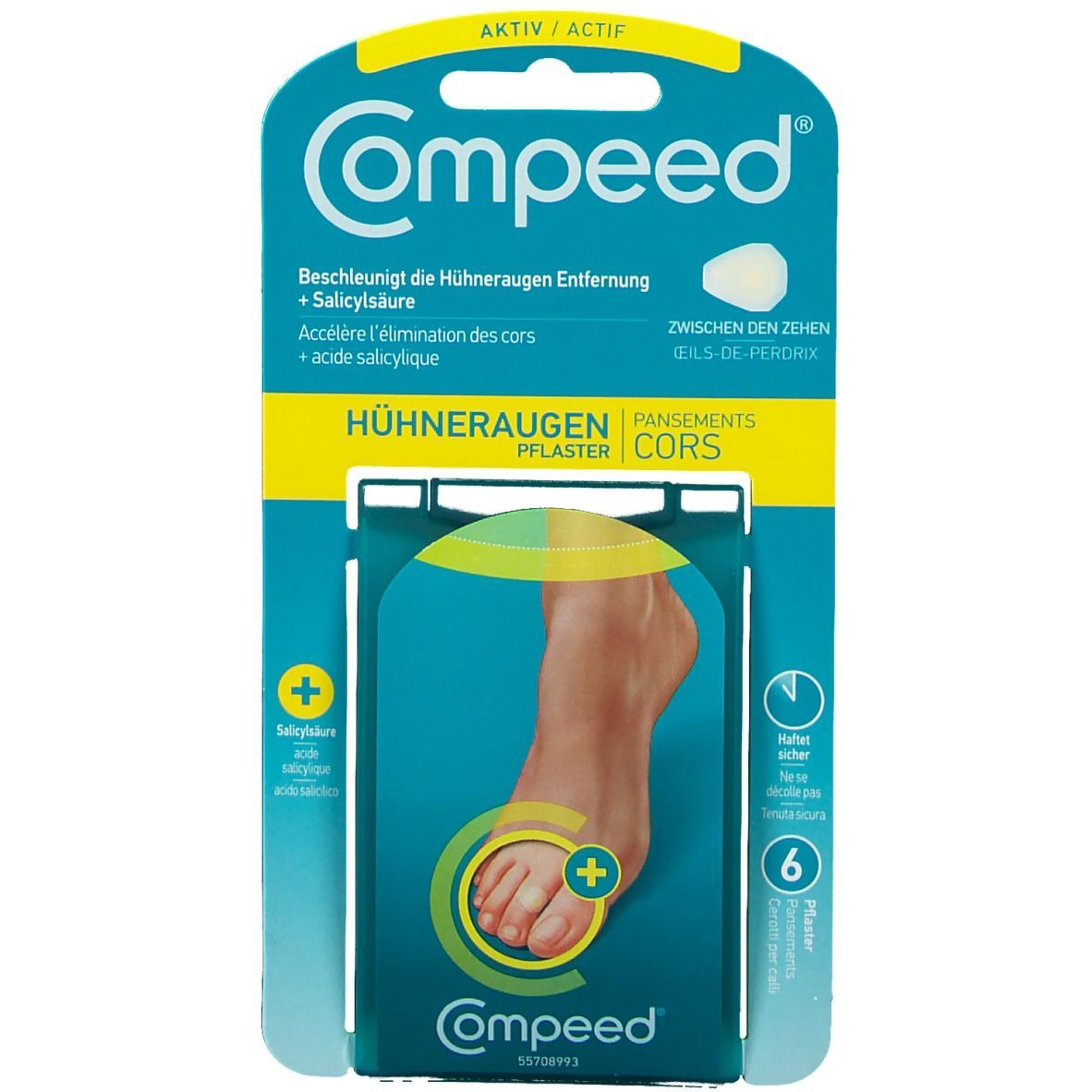 Compeed H hneraugenpflaster Zwischen Den Zehen Mit Salicyls ure 6 St