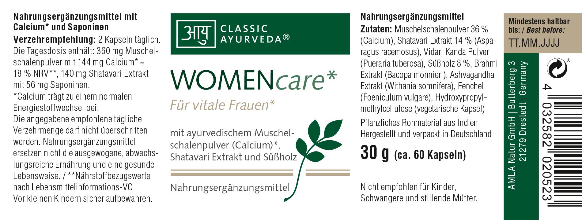 Classic Ayurveda - WOMANcare* 30 g - Shop Apotheke