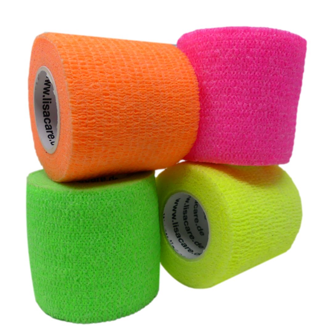 LisaCare Mullbinden elastisch 5cm - Neonmix 4 St - Shop Apotheke