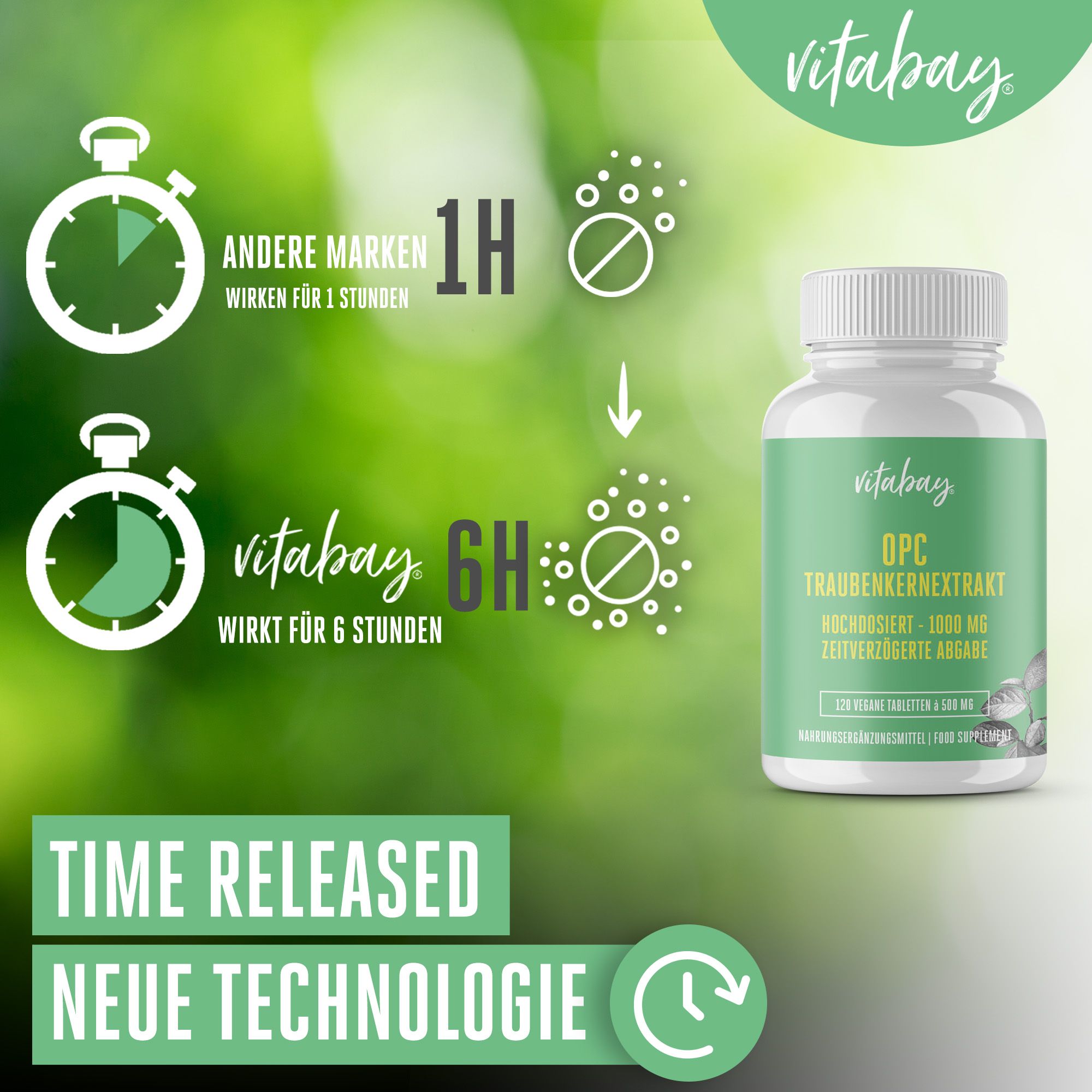 Vitabay OPC Traubenkernextrakt 1000 mg hochdosiert 120 St - Shop Apotheke