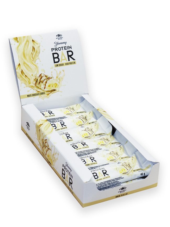 PEAK Yummy Protein Bar - Display - Geschmack White Chocolate Cookie 0 ...