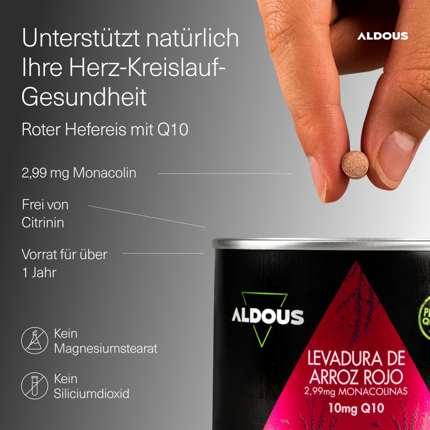 Aldous Fermentierter Roter Reis mit Q10 Tabletten 400 St - Shop Apotheke