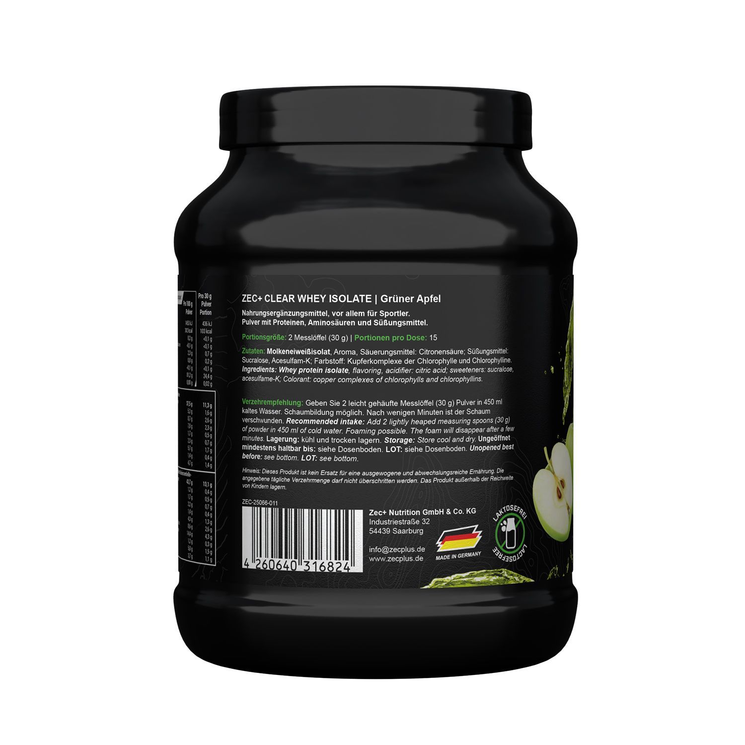ZEC+ CLEAR WHEY ISOLATE Protein/ Eiweiß Saurer Apfel 450 GR - Shop Apotheke
