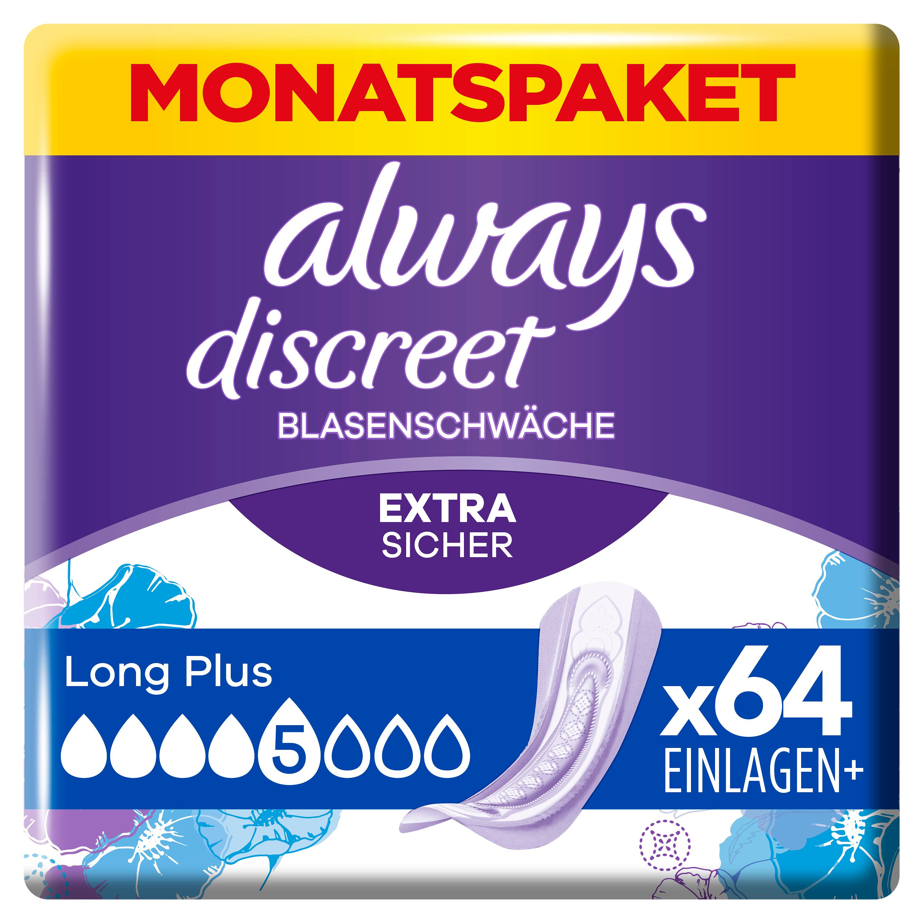always - Inkontinenzeinlagen "Discreet Long Plus" 64 St - Shop Apotheke