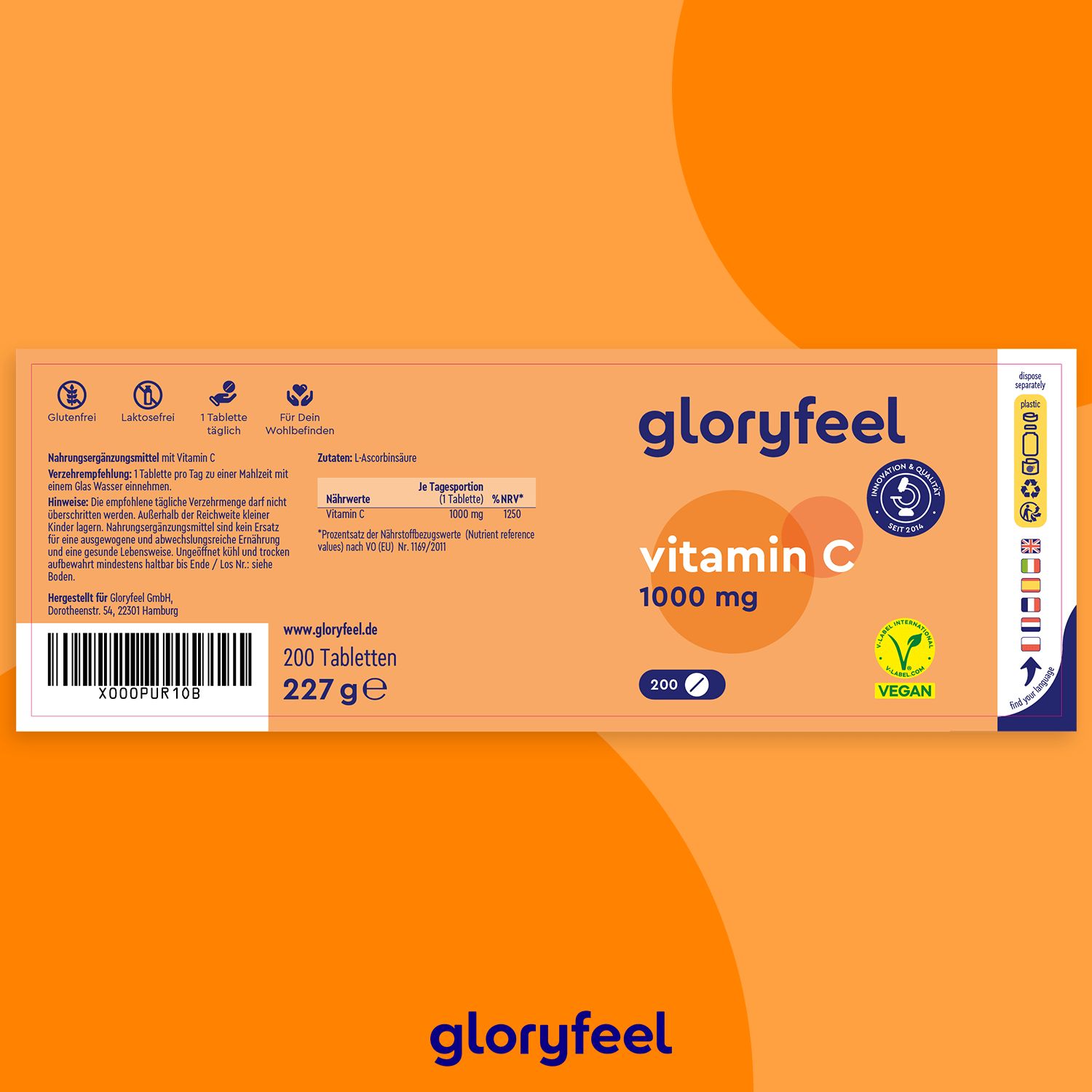 gloryfeel® Vitamin C Tabletten 200 St - Shop Apotheke