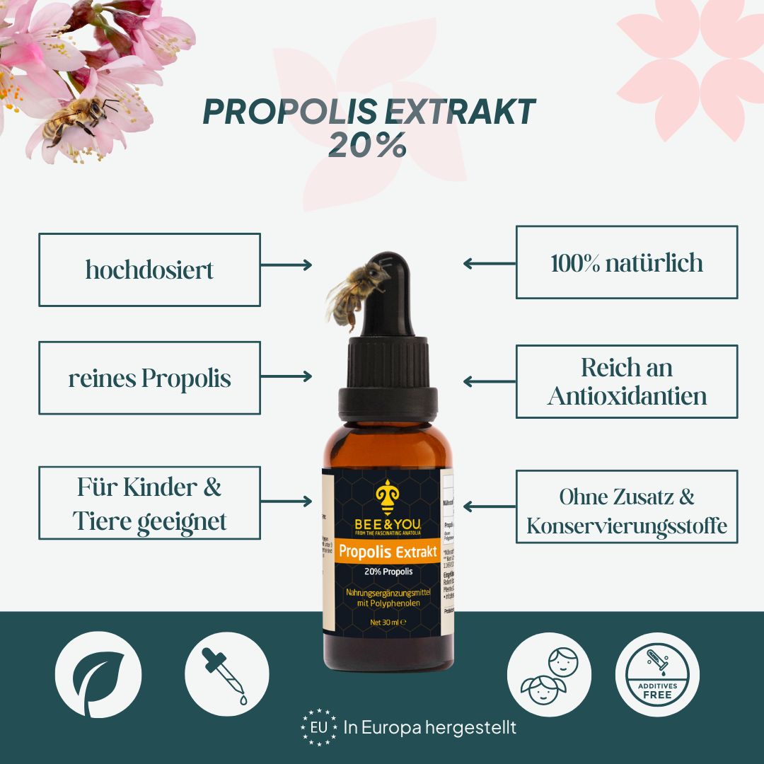BEE&YOU Propolis Tropfen , Propolis Tinktur 20% , hochdosiert 30 ml ...