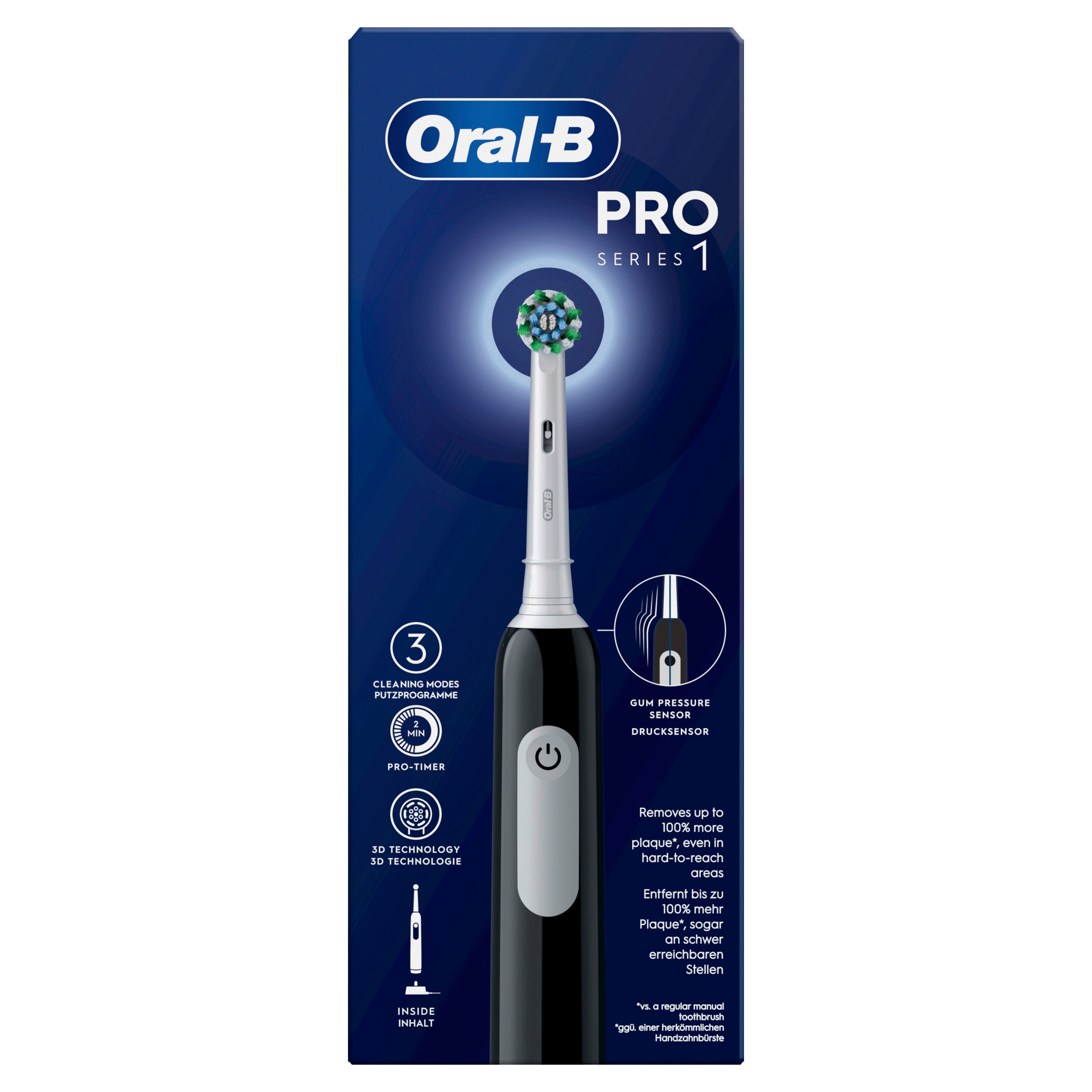 Oral-B Pro 1 Cross Action Black Zahnpflege 1 St - Shop Apotheke