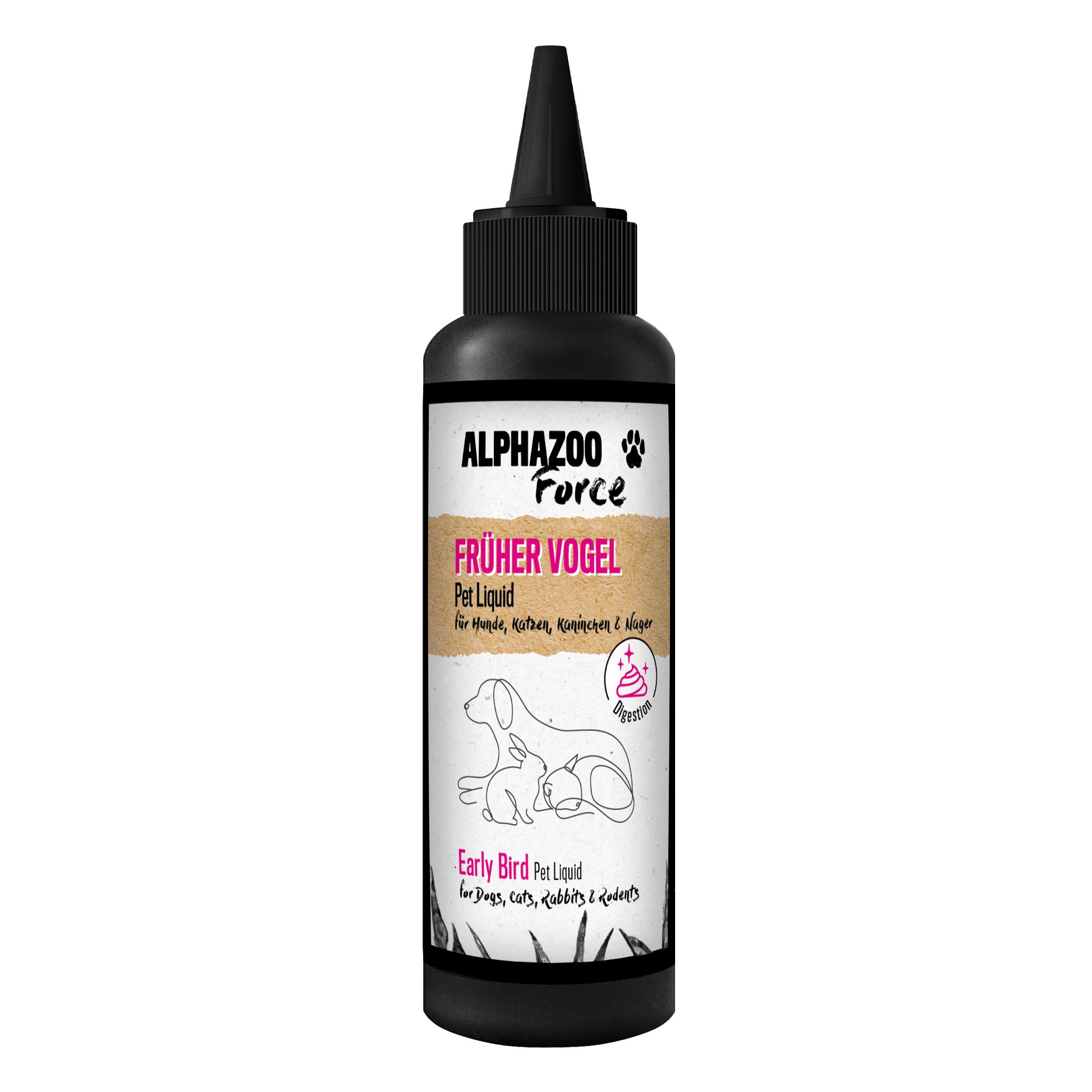 ALPHAZOO Früher Vogel Liquid für Hunde, Katzen & Pferde I Natürliche ...