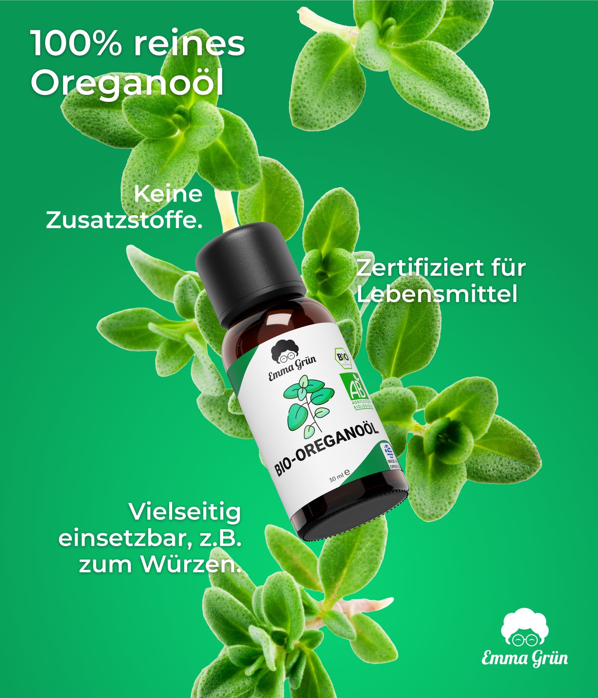 Emma Grün® ätherisches Bio Oreganoöl naturrein & hochdosiert 30 ml ...