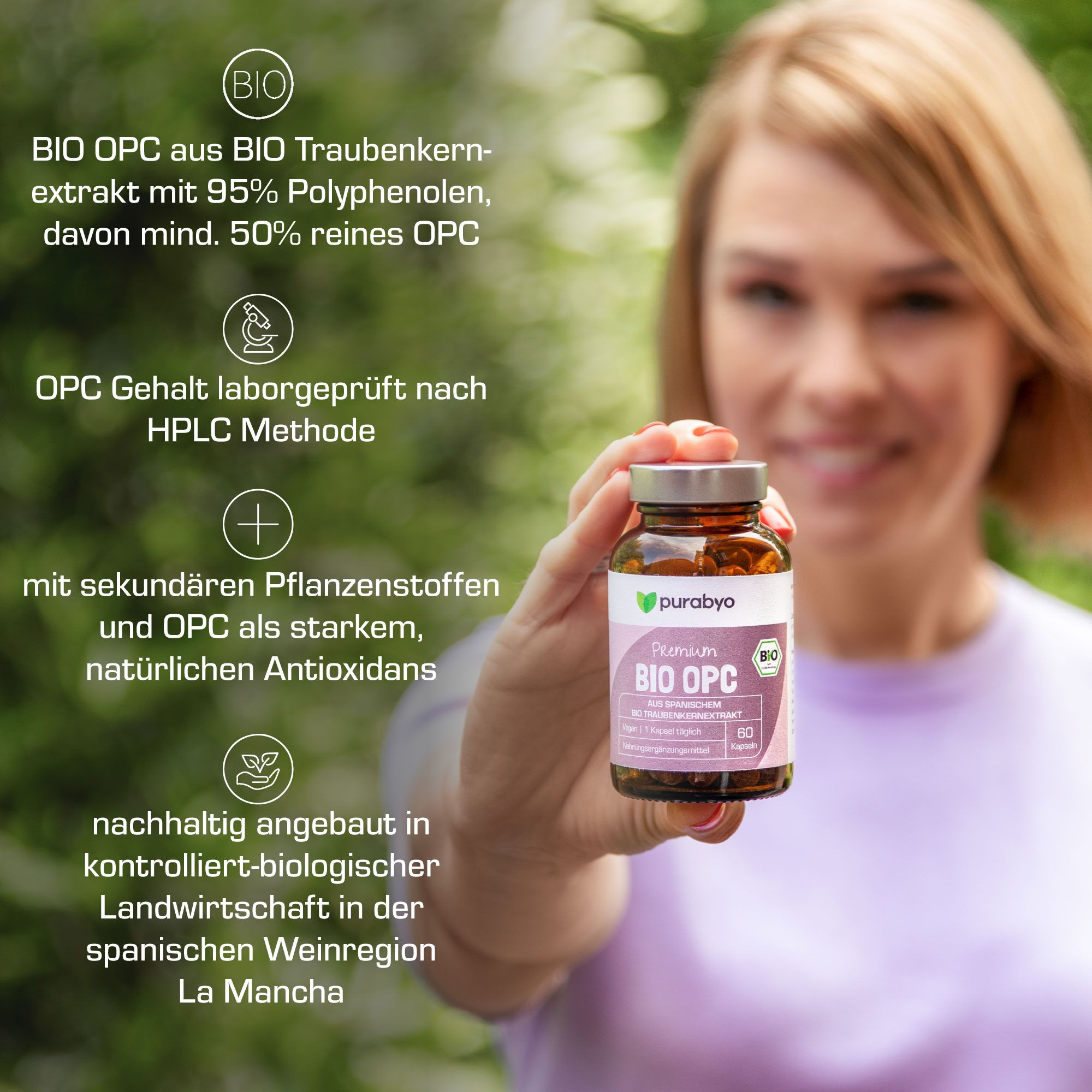 Purabyo Bio OPC aus Bio Traubenkernextrakt 60 St - Shop Apotheke