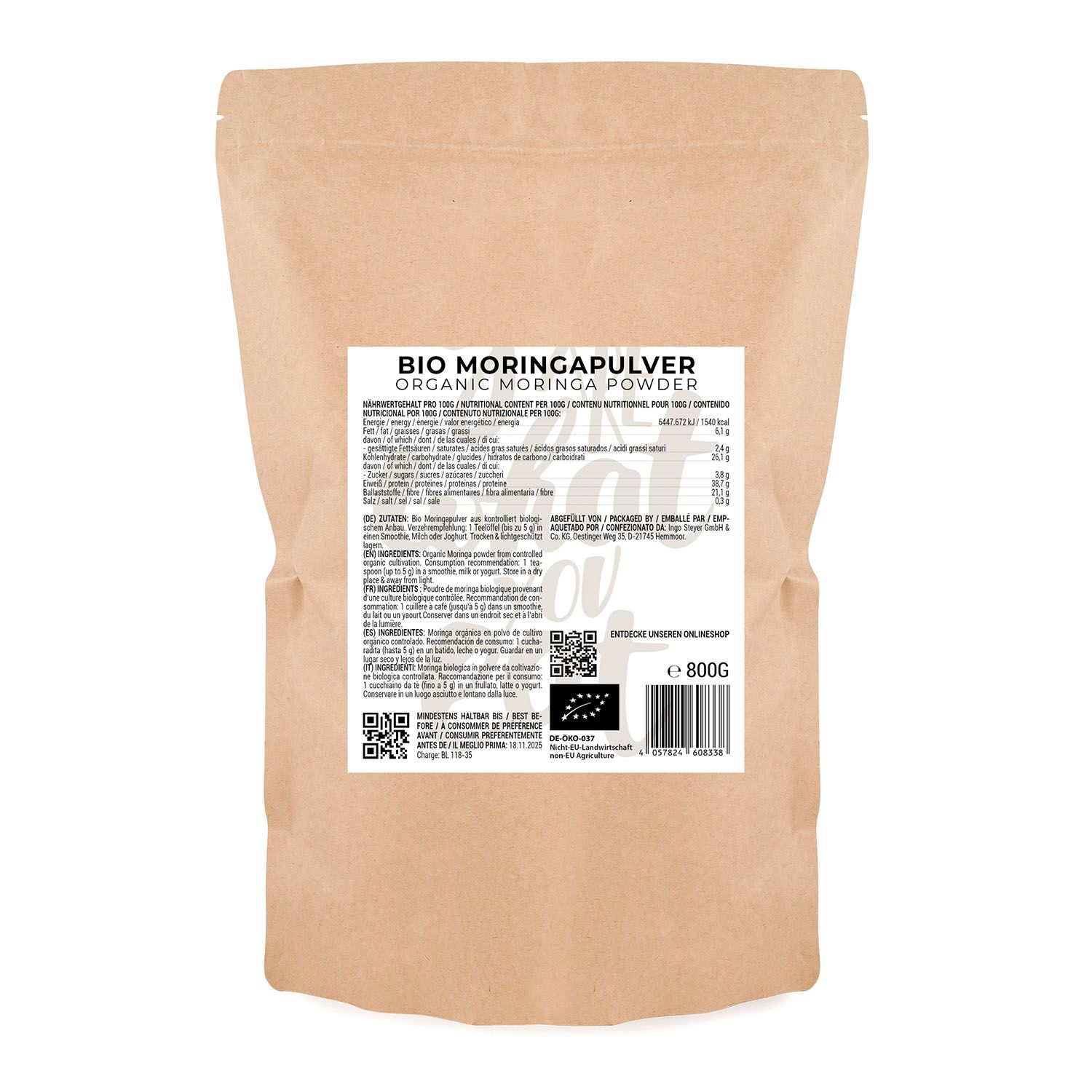 GreatVita Bio Moringa Pulver 800 g - Shop Apotheke