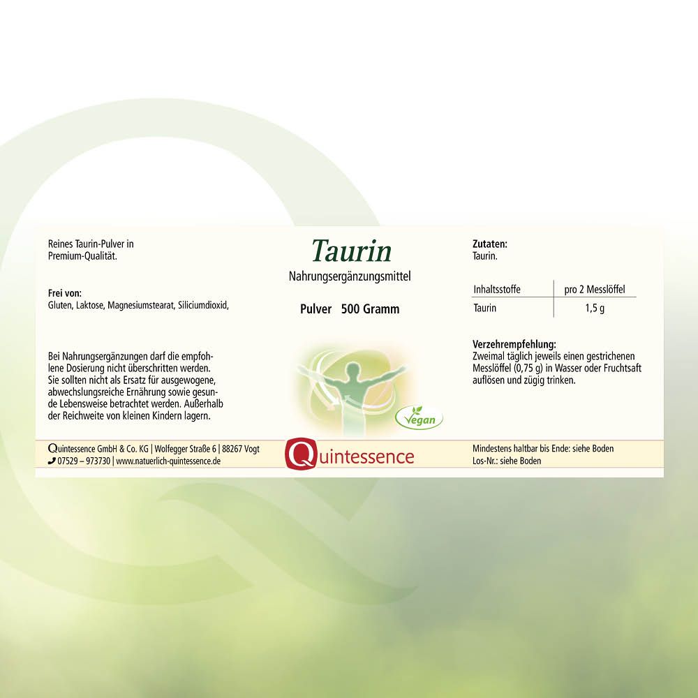 Taurin Pulver von Quintessence 500 g - Shop Apotheke
