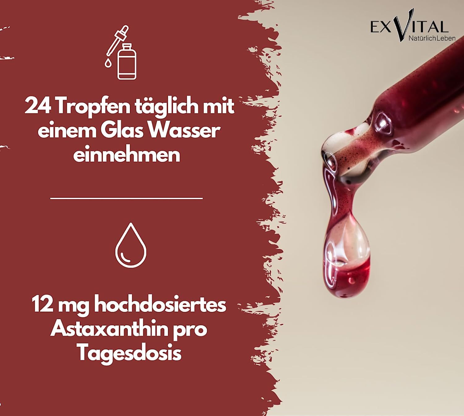 EXVital® Astaxanthin Tropfen, hochdosiert 30 ml - Shop Apotheke