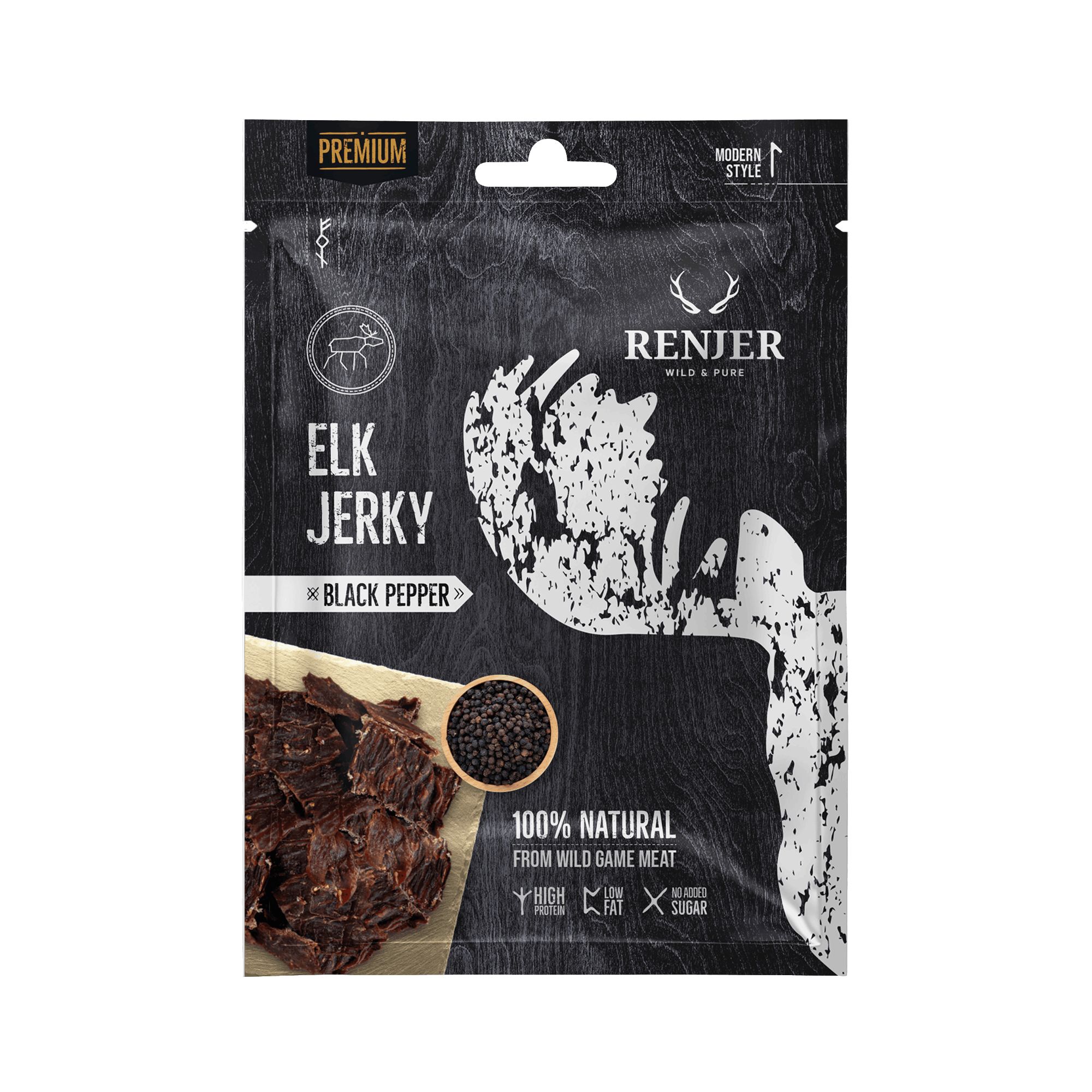 Renjer Elk Jerky Black Pepper 25 g - Shop Apotheke