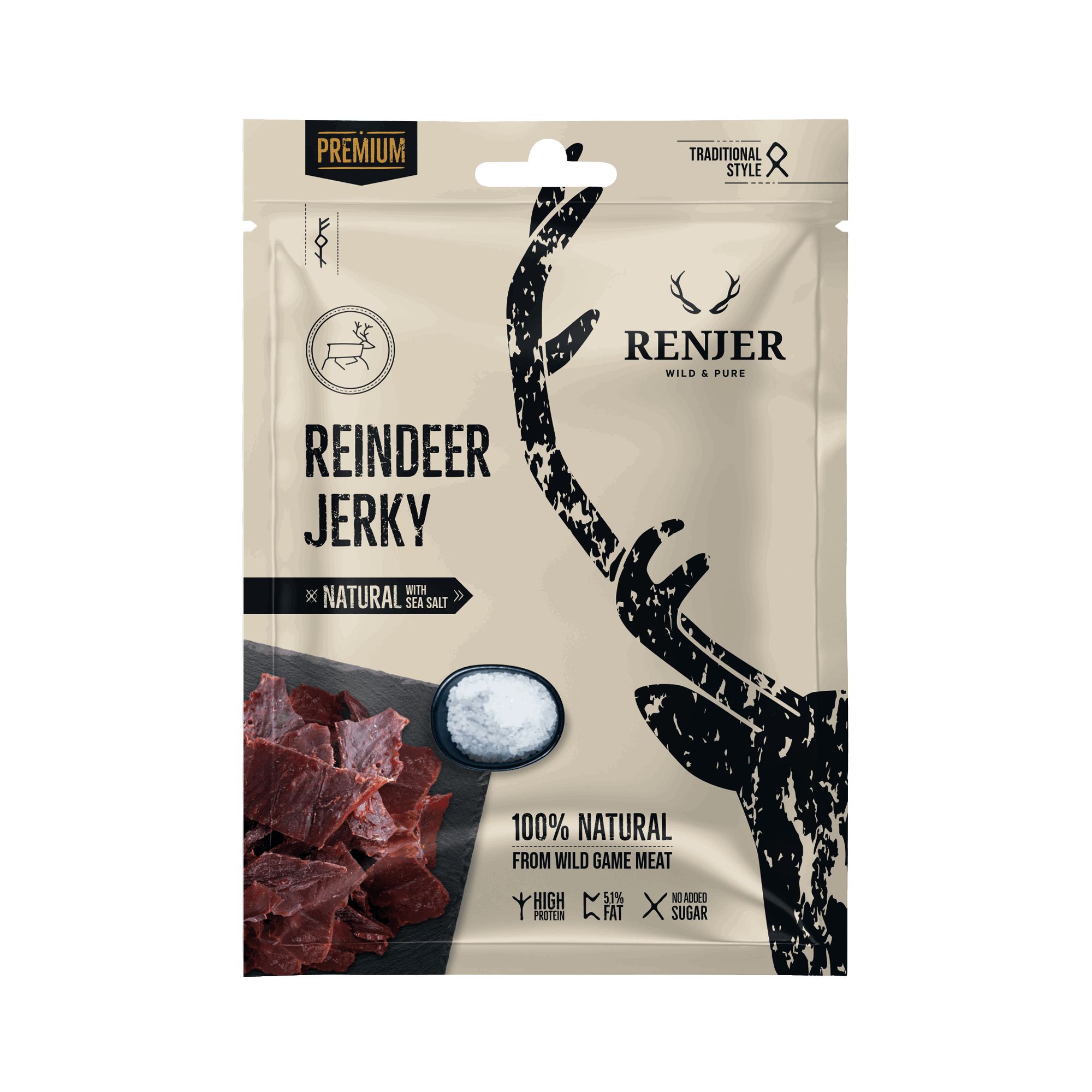 Renjer Reindeer Jerky Sea Salt 25 g - Shop Apotheke