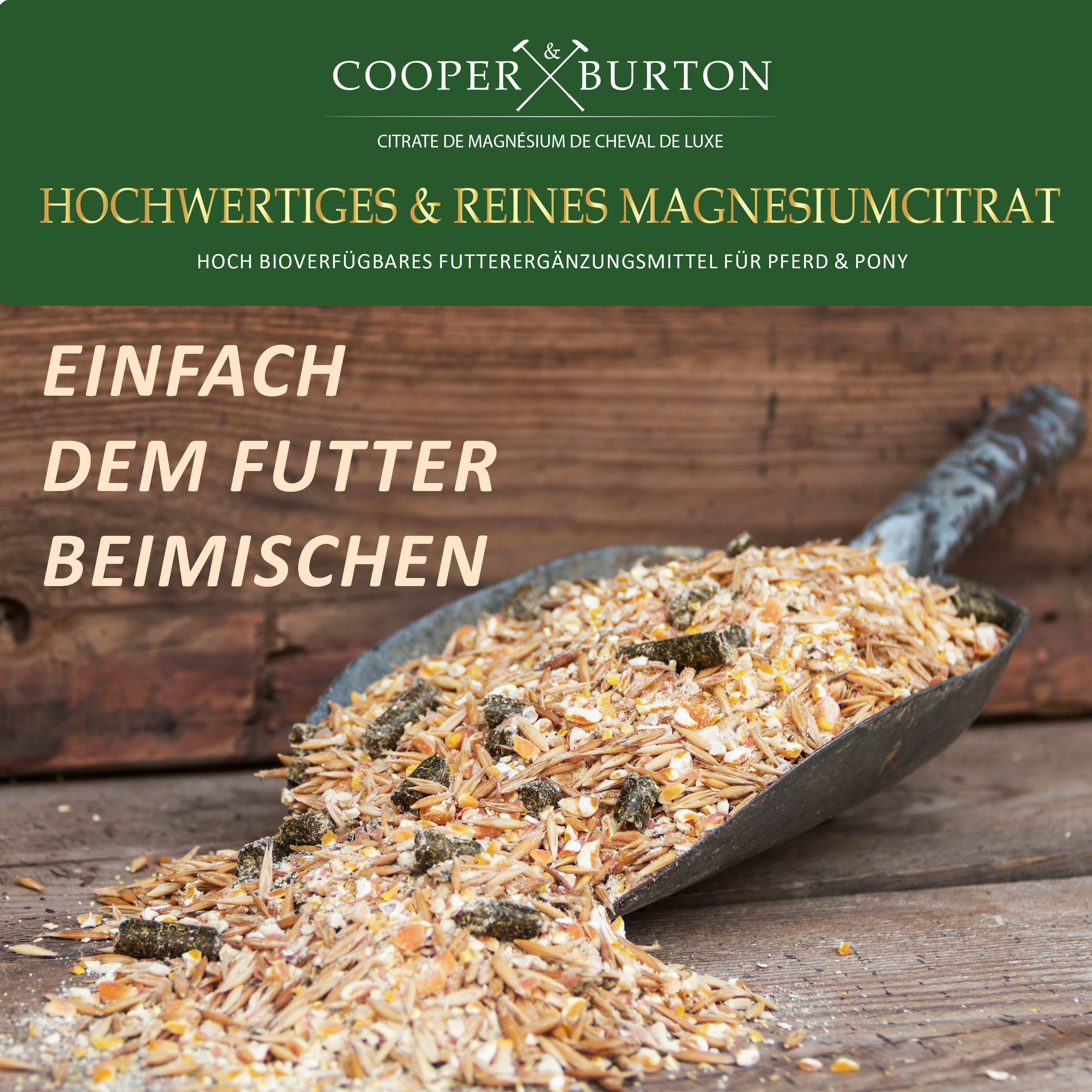 COOPER & BURTON Magnesiumcitrat für Pferde & Ponys – hochdosiertes ...