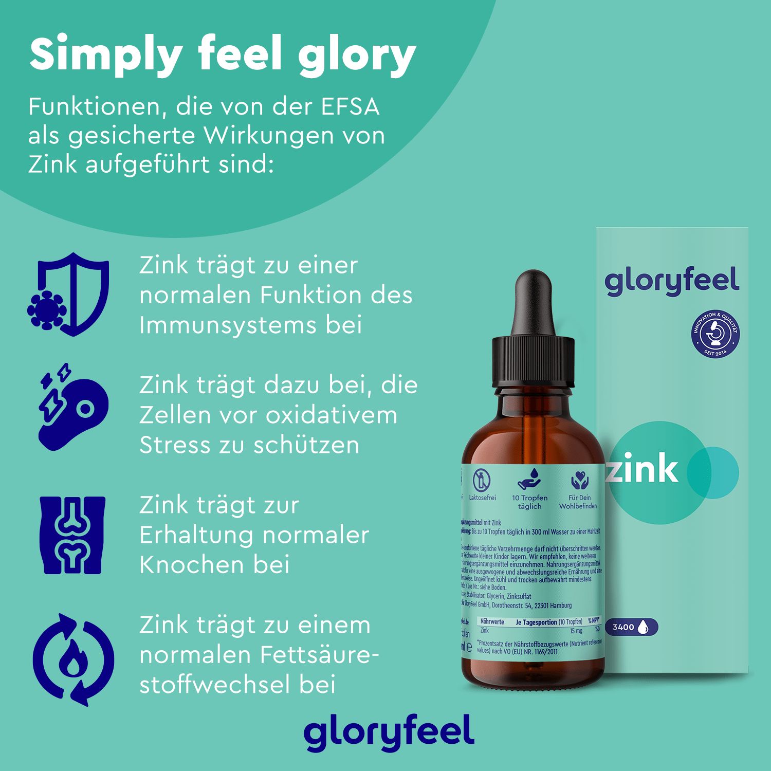 gloryfeel® Zink Tropfen 100 ml - Shop Apotheke