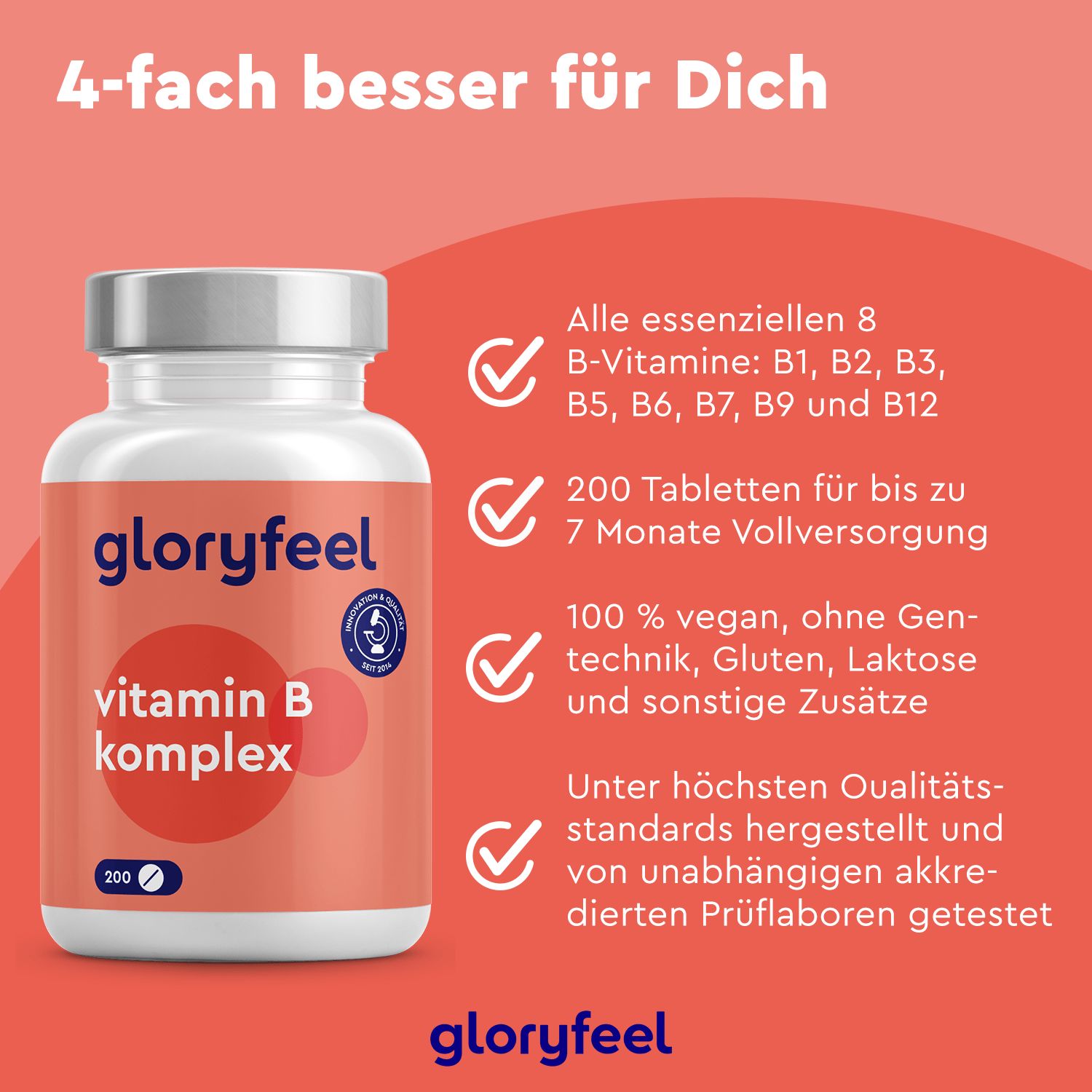 gloryfeel® Vitamin B Komplex Tabletten 200 St - Shop Apotheke