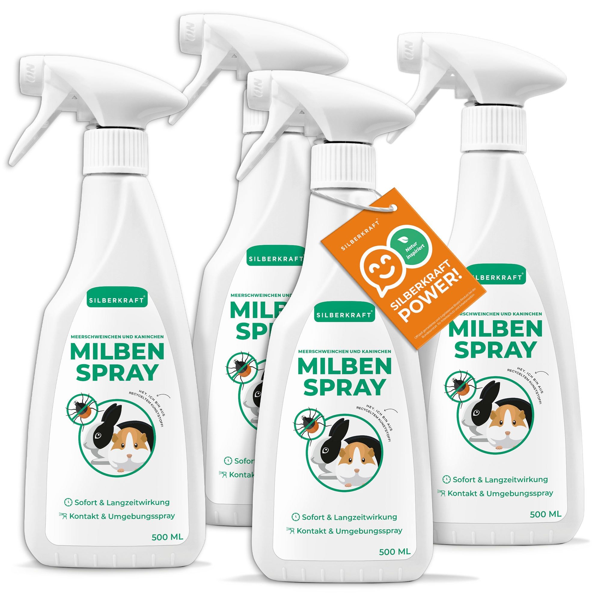 SILBERKRAFT Milbenspray Meerschweinchen & Kaninchen 4x500 ml - Shop ...