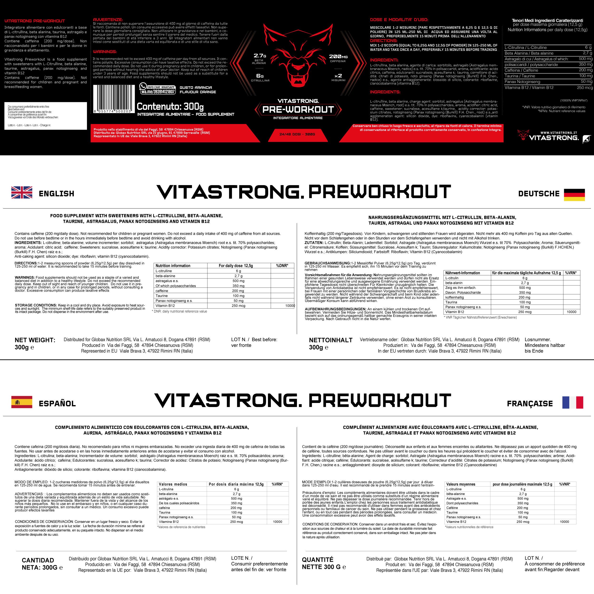Vitastrong Preworkout 300 g - Shop Apotheke