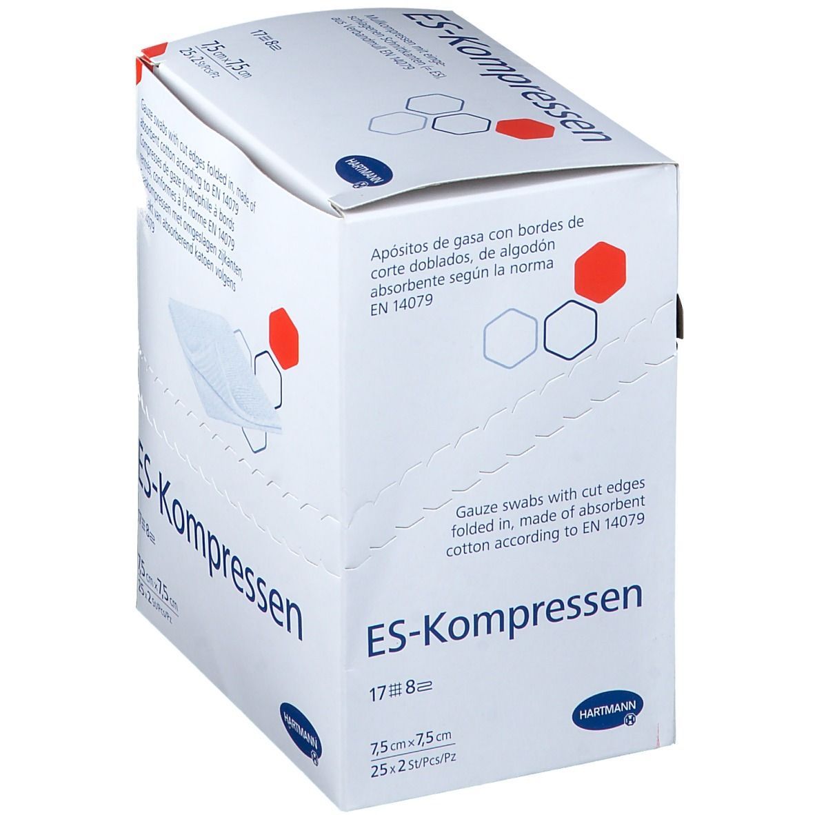 ES-Kompressen steril 8fach 7,5 x 7,5 cm 25x2 St - Shop Apotheke