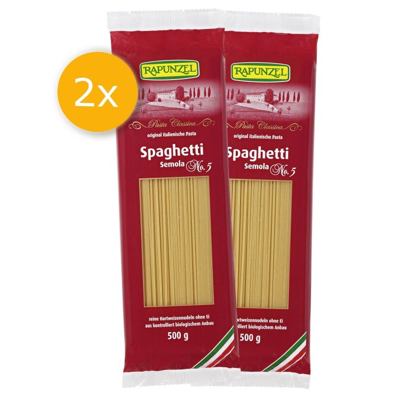 Rapunzel - 2er Pack Spaghetti Semola, no.5 1 kg - Shop Apotheke